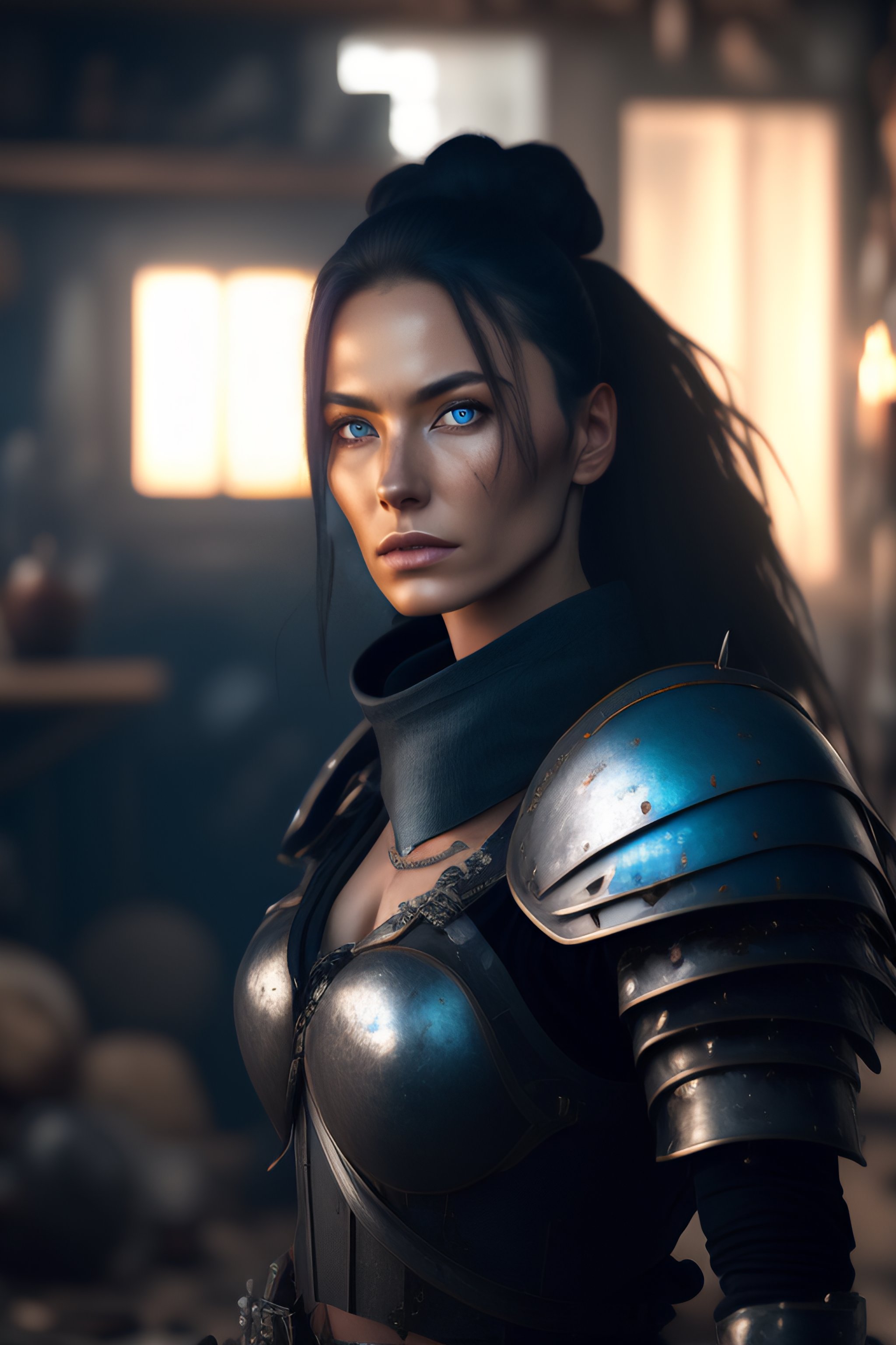 Lexica - Dark and gloomy full body 8k unity render, female cyborg, Blue ...