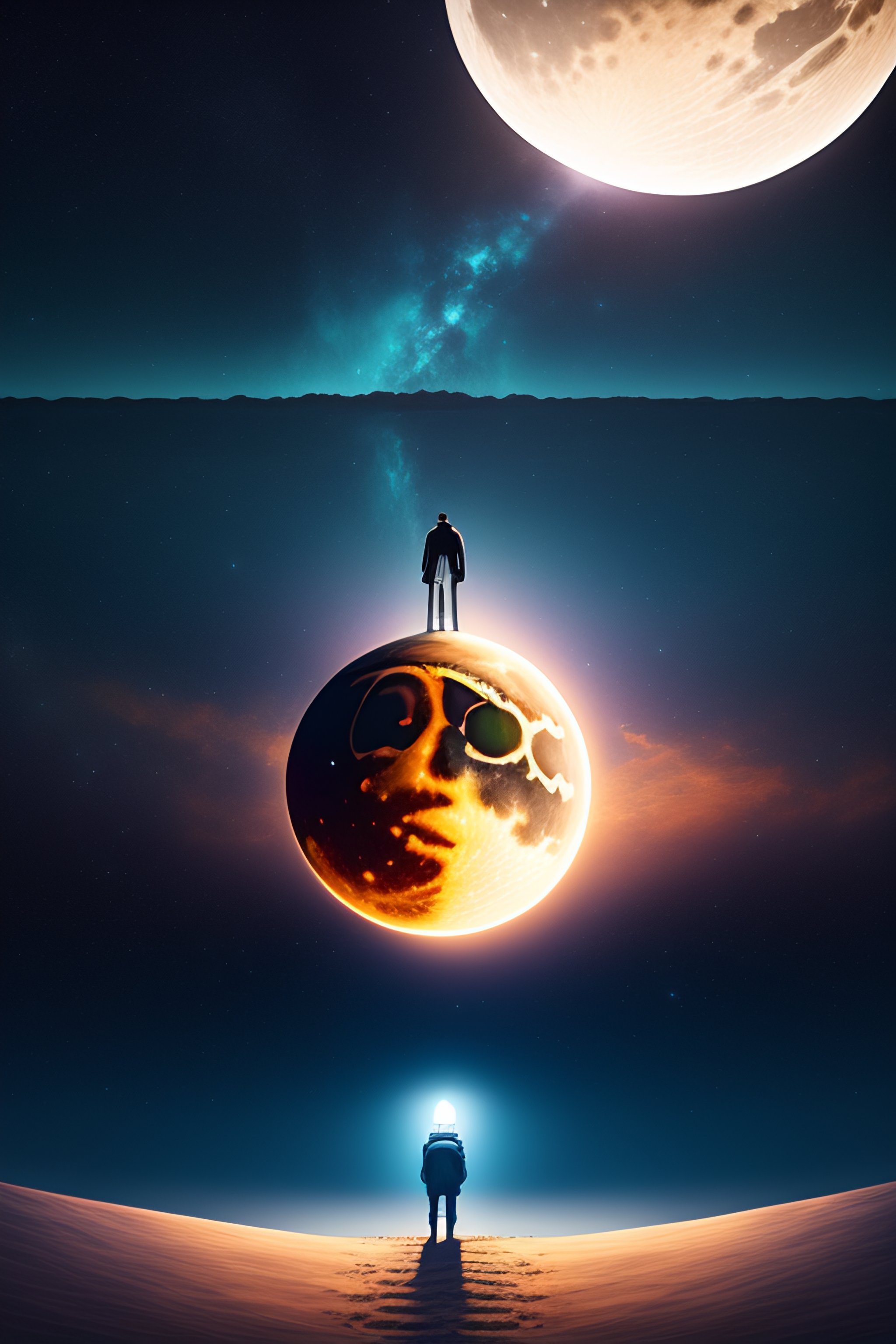 Lexica - A man in the moon with pixar character