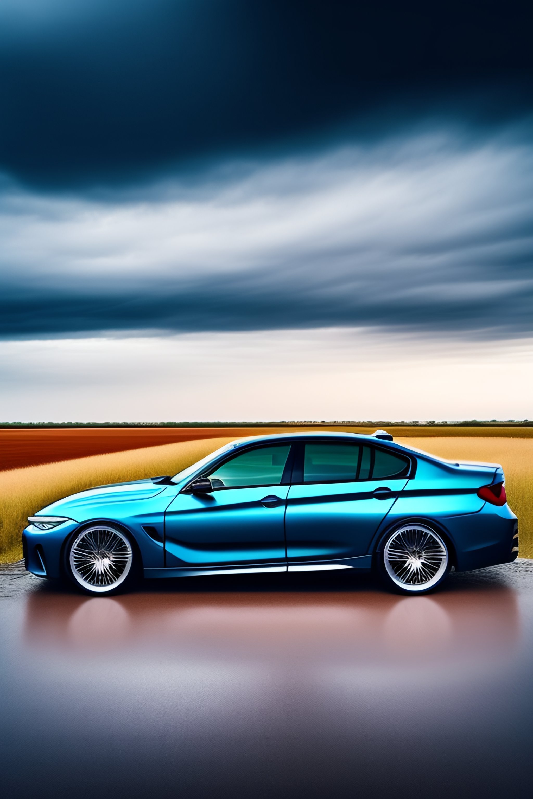 Lexica - Awesome man in 2090 beside a car bmw blue color and weather is ...