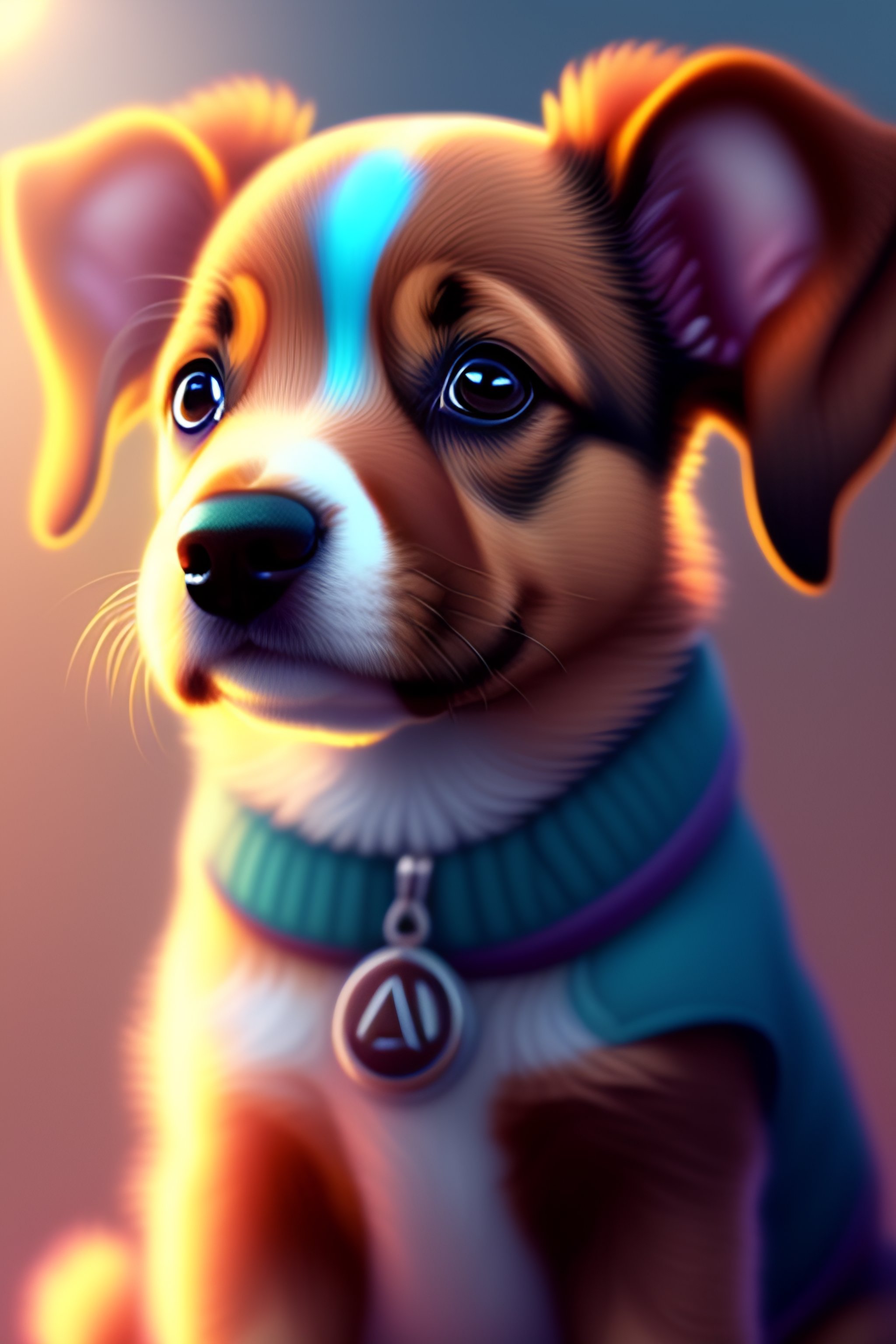 Lexica - Very cute illustration for a cute puppy, digital art, highly ...