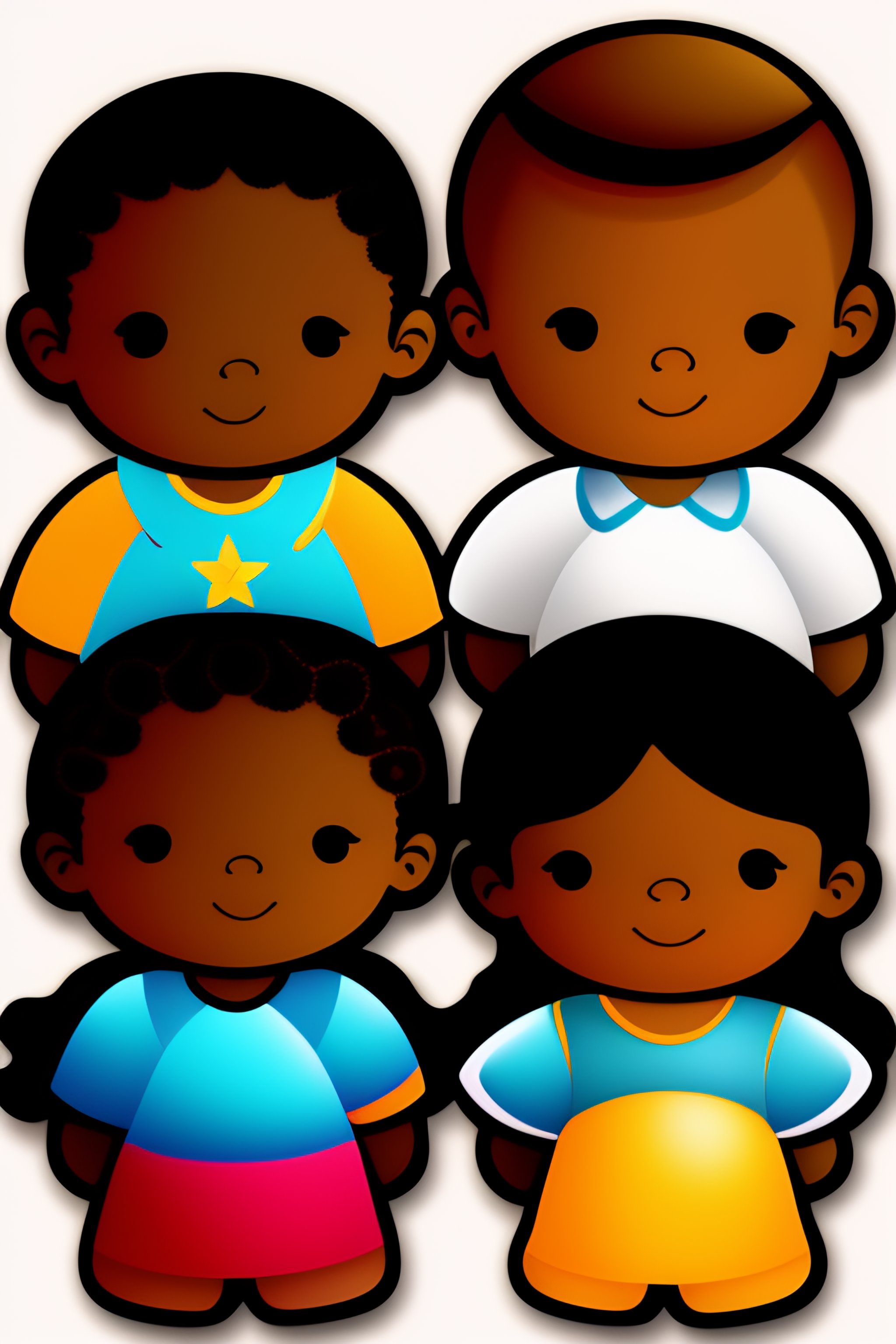 Lexica - Angelic brown skinned babies with wings sticker art no background