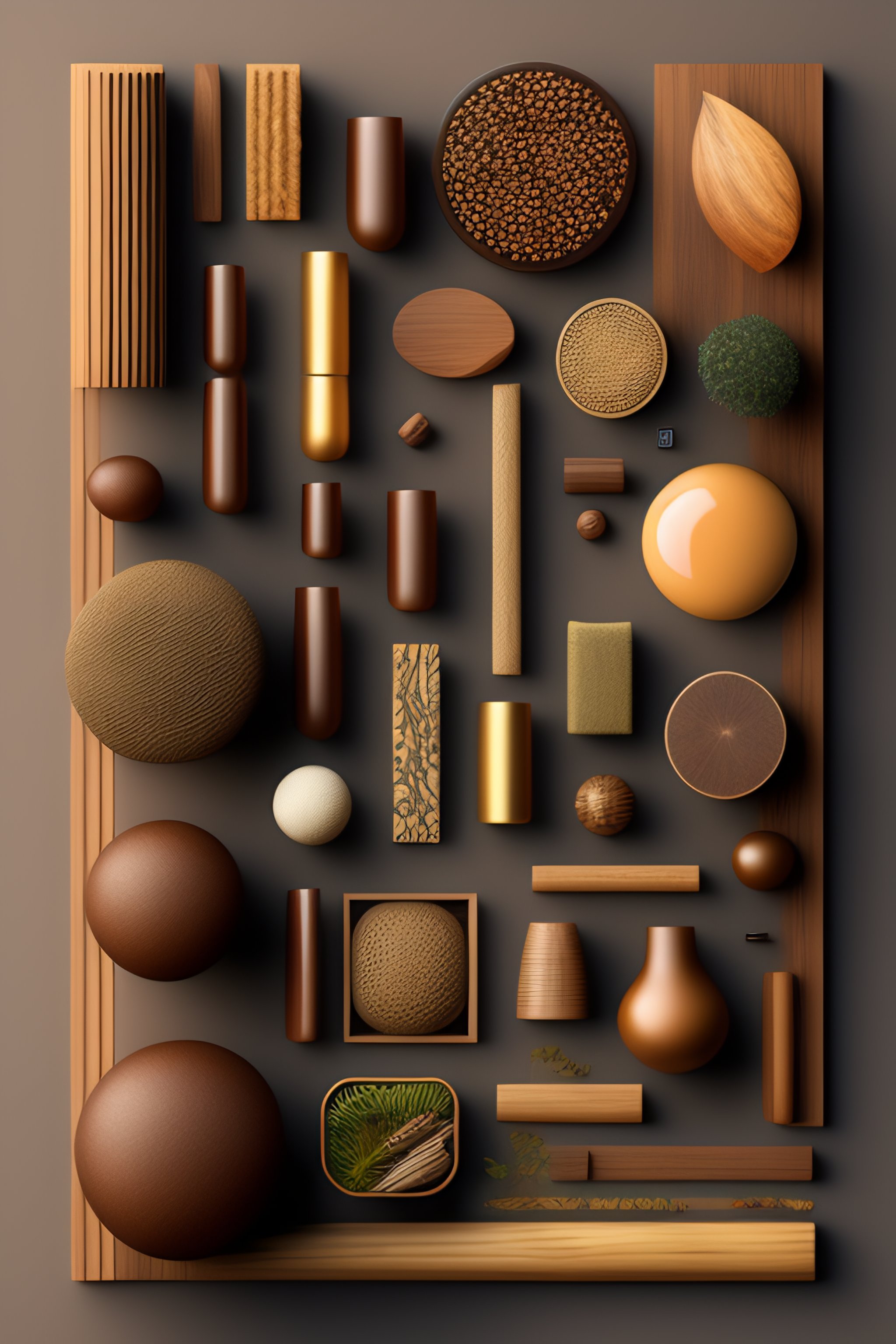 Lexica - 'Psilocybin, Knolling, Knolling layout, Earth tones, Natural ...