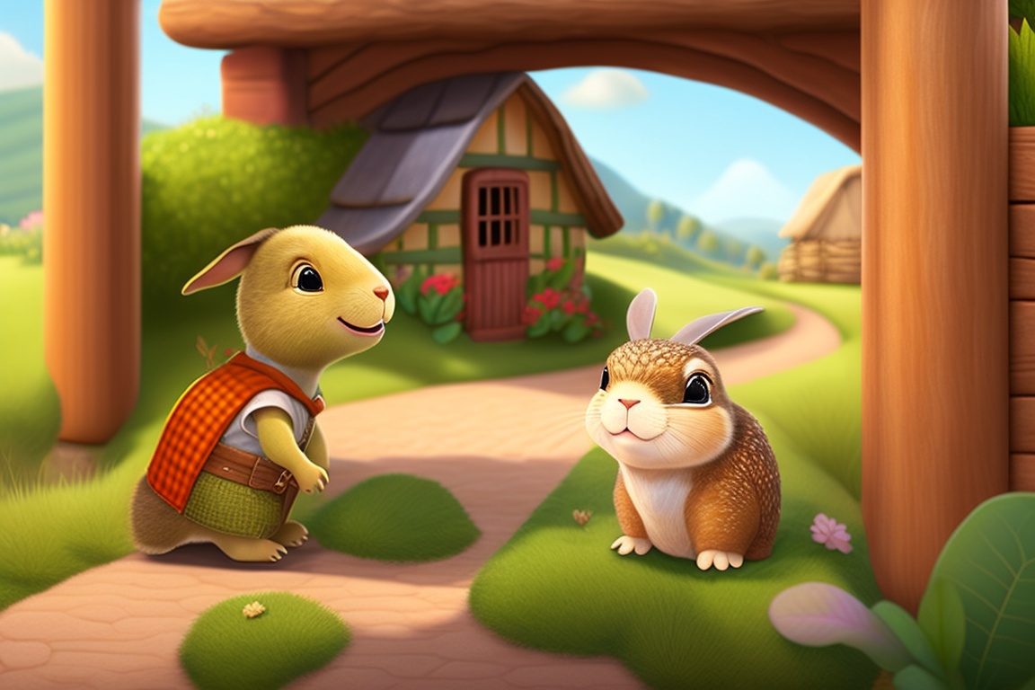 Lexica - In a village, wise turtle Timothy advises young rabbit Rosie ...