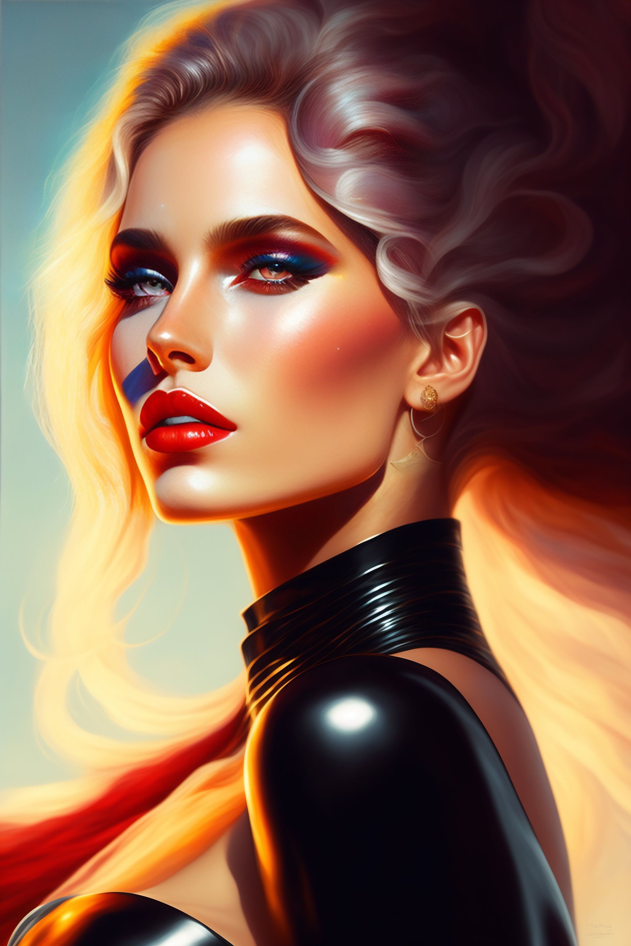 Lexica - Beautiful Veruschka , hair in sun, shimmering skin, digital ...