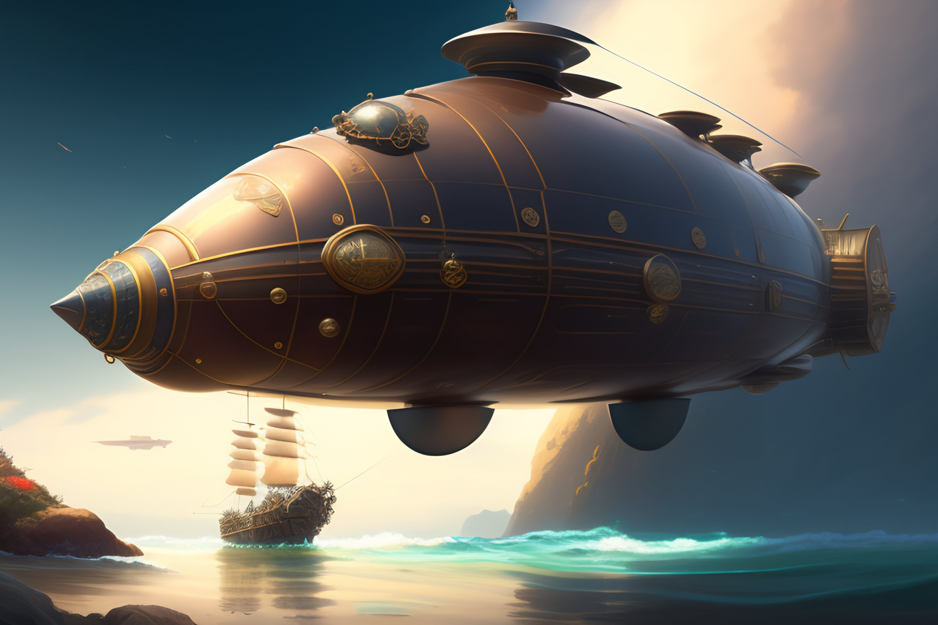 Lexica - A steampunk submarine in the shape of a sea turtle by stanley ...