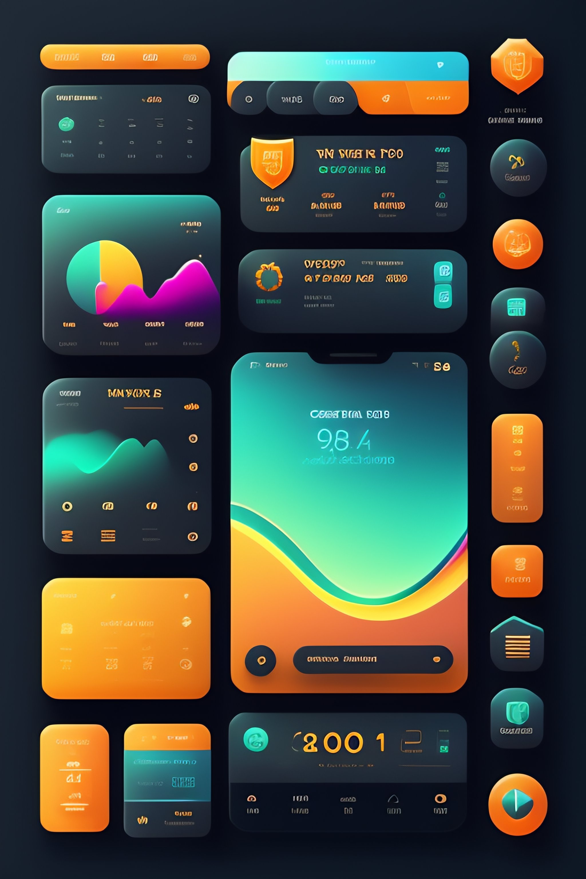 Lexica - Fantasy ui elements. vector graphics. detailed
