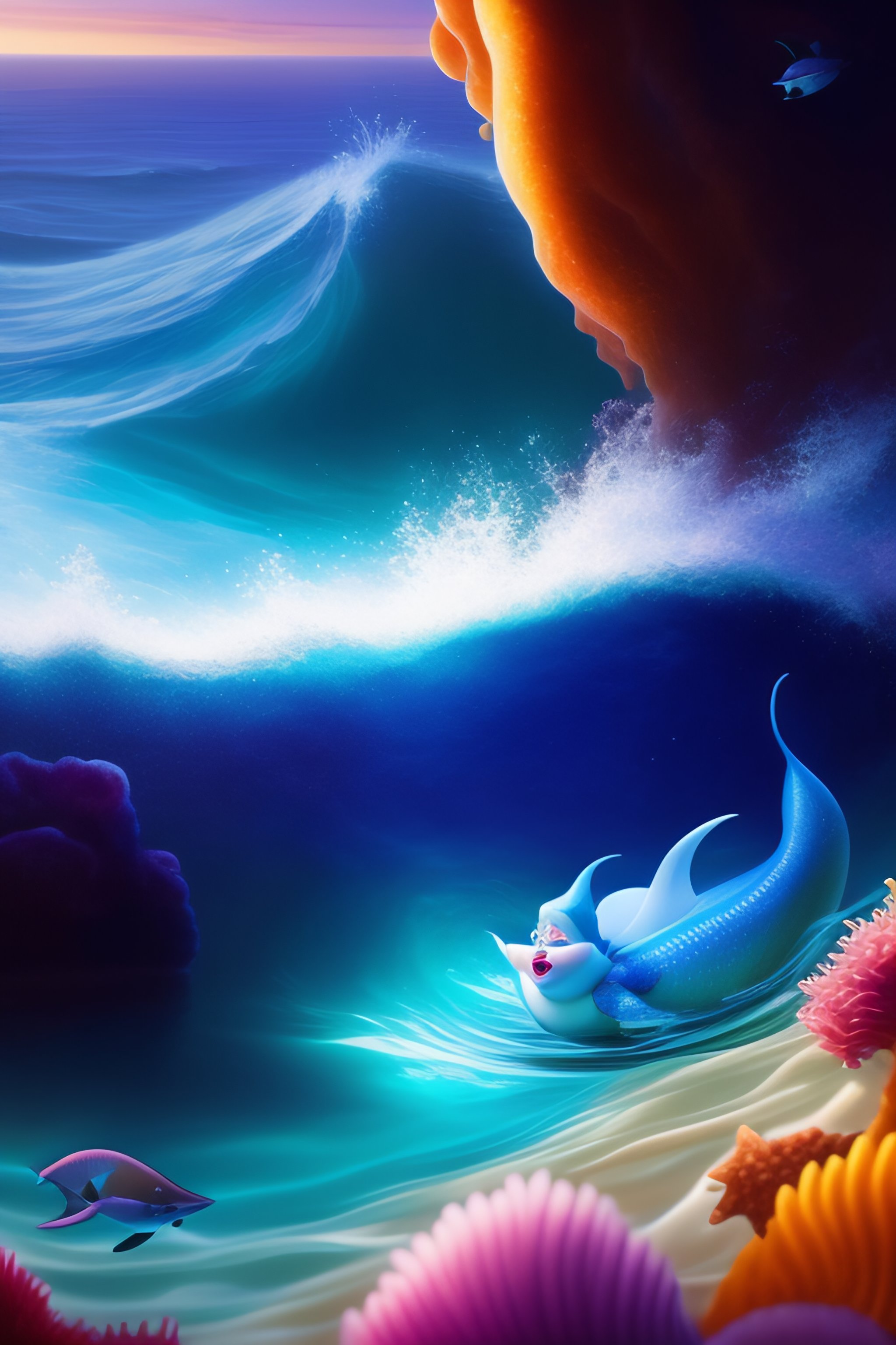 Lexica - Disney character Ursula from the Little Mermaid at the bottom ...