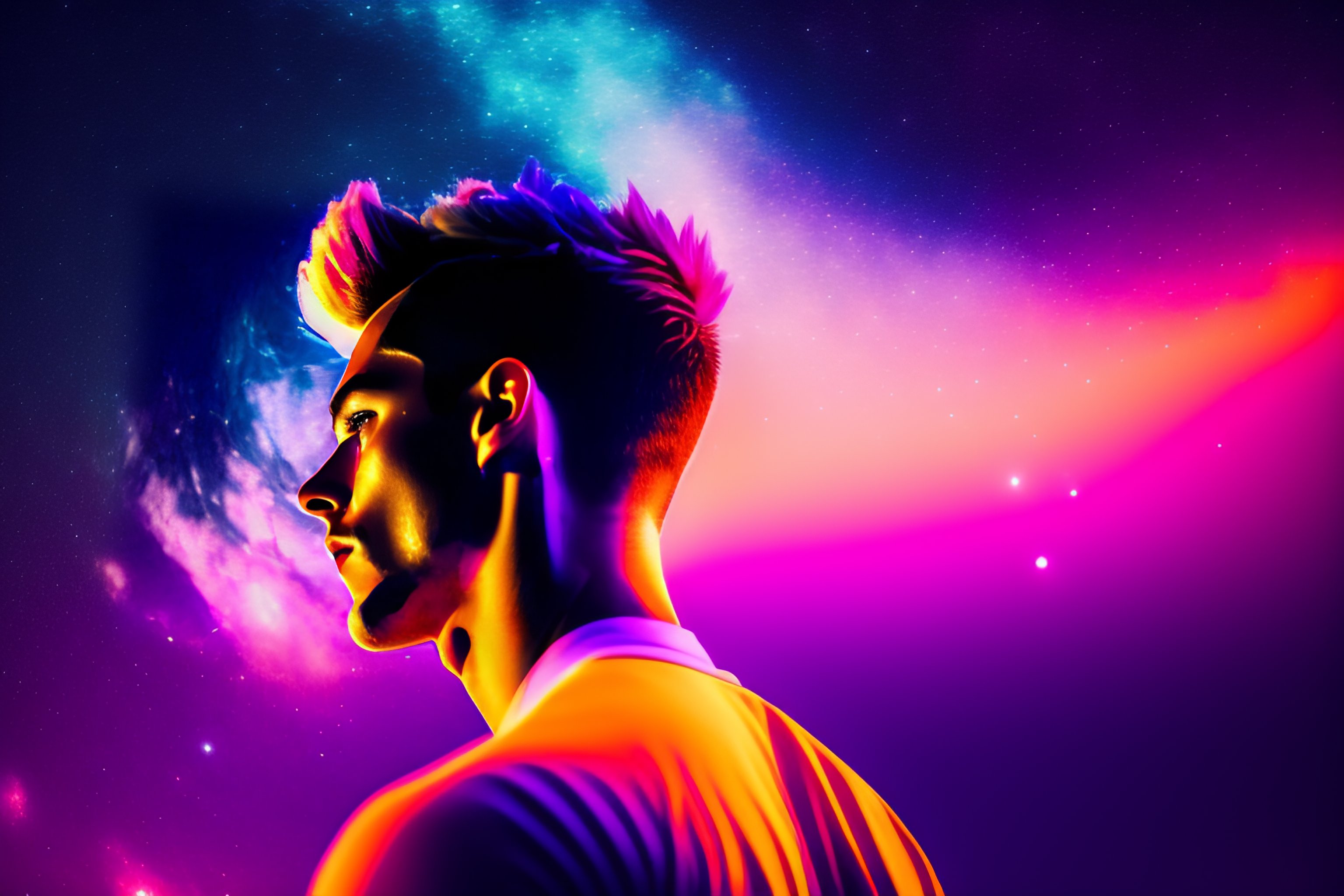 Lexica - Agfa vista 4 0 0 photograph of a skinny guy floating in space ...