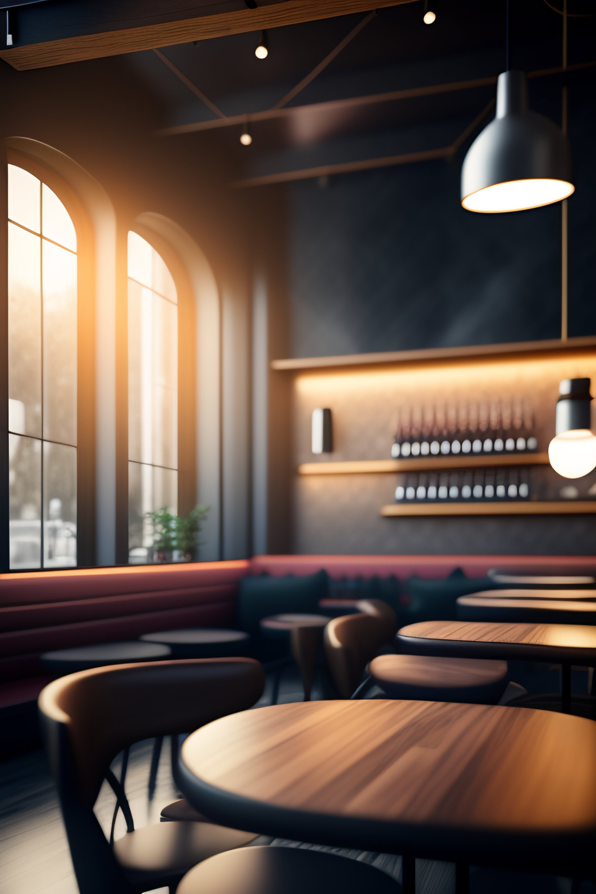 Lexica - Cafe interior, industrial effect, ultra-realistic, octane ...