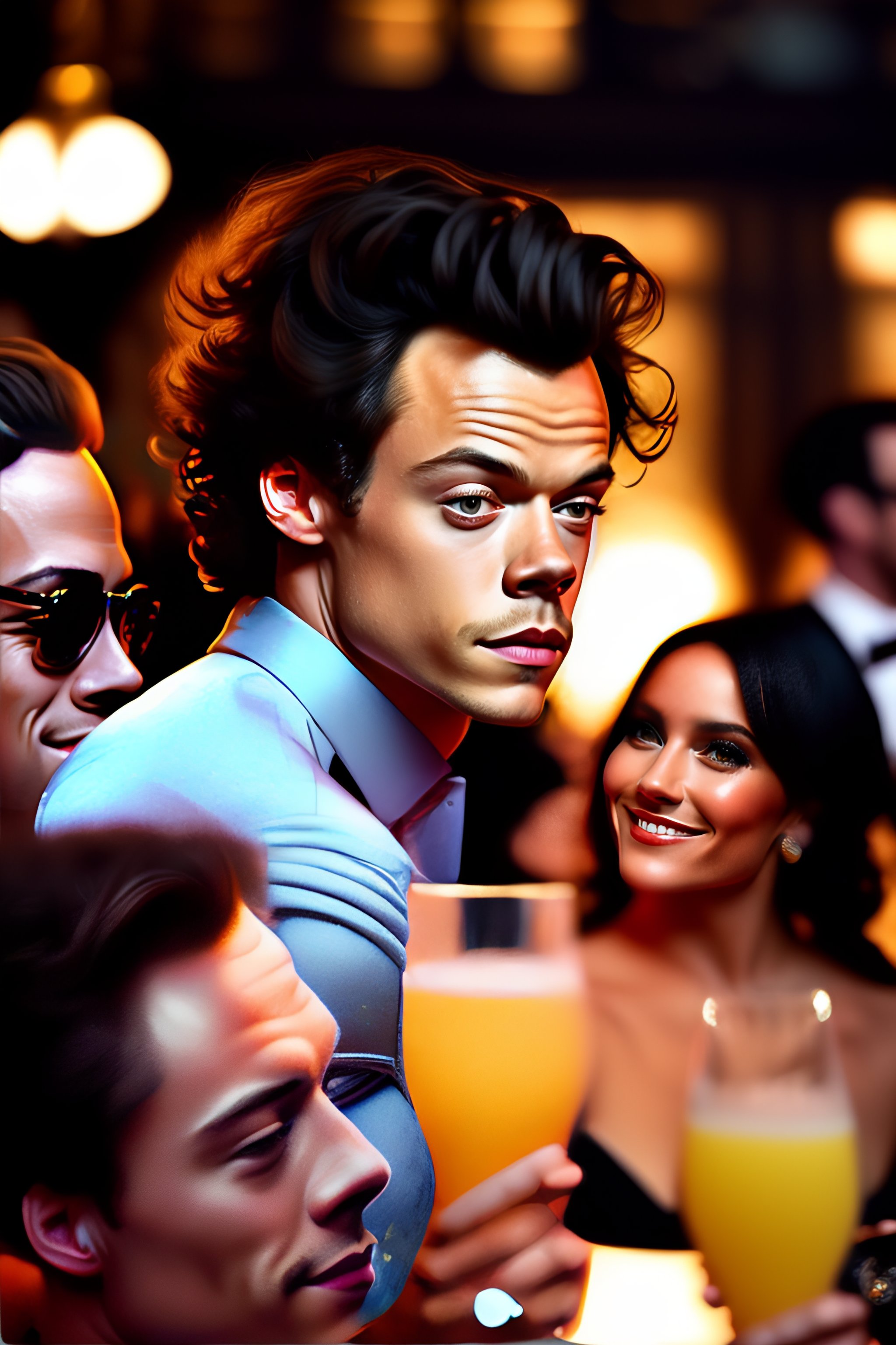 Lexica - Hyper realistic photograph, harry styles, new york, party