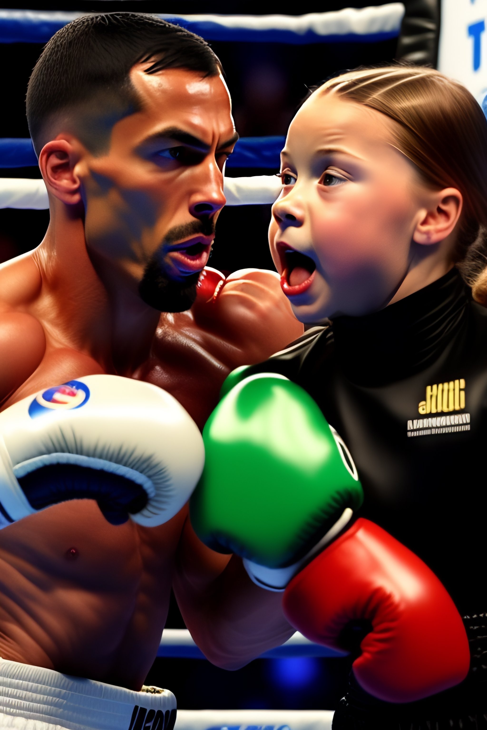 Lexica - Andrew Tate the boxer getting beaten up by Greta Thunberg