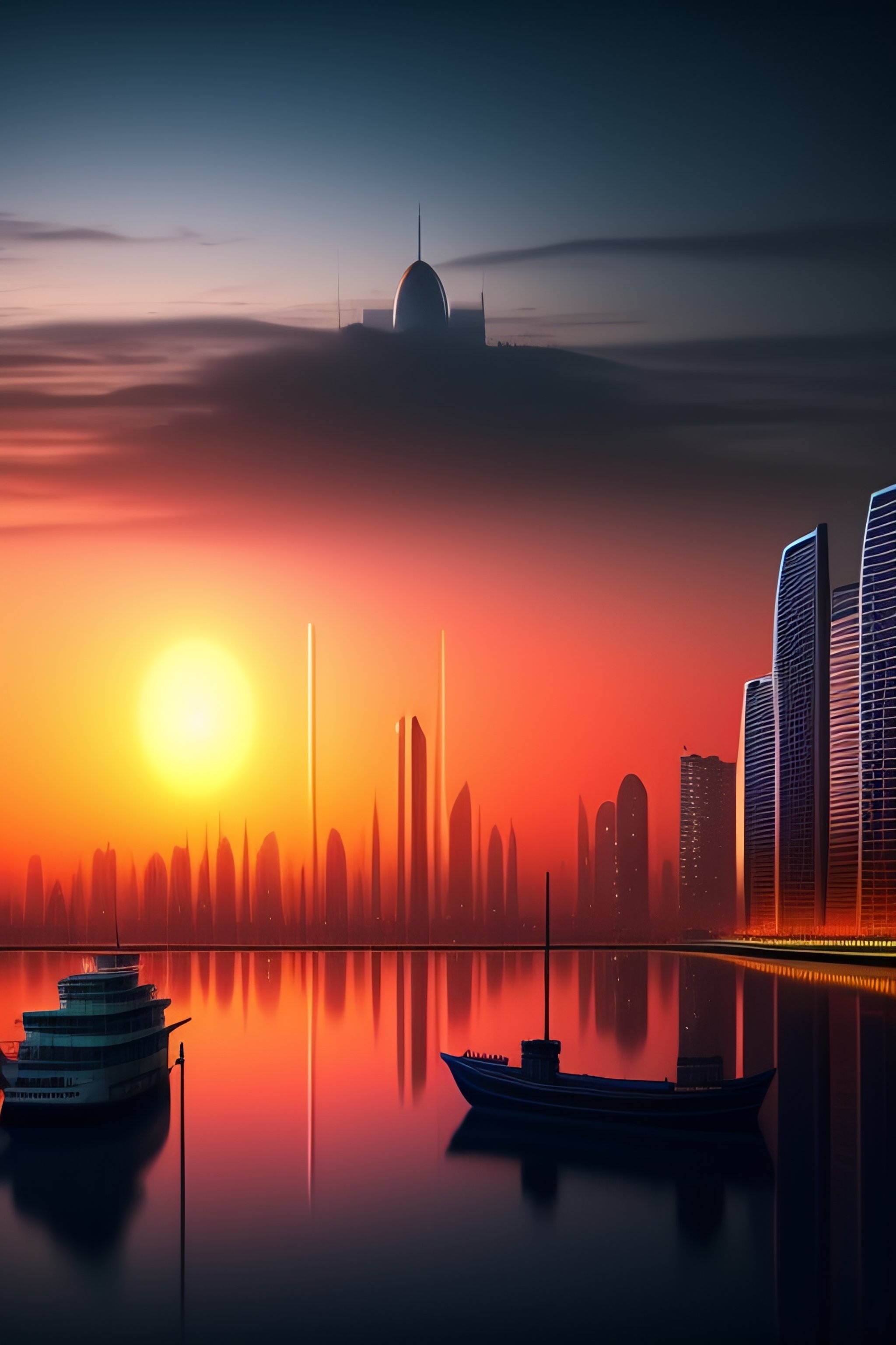 Lexica - Bombay skyline in an epic beautiful sundowner scene, 4K ...