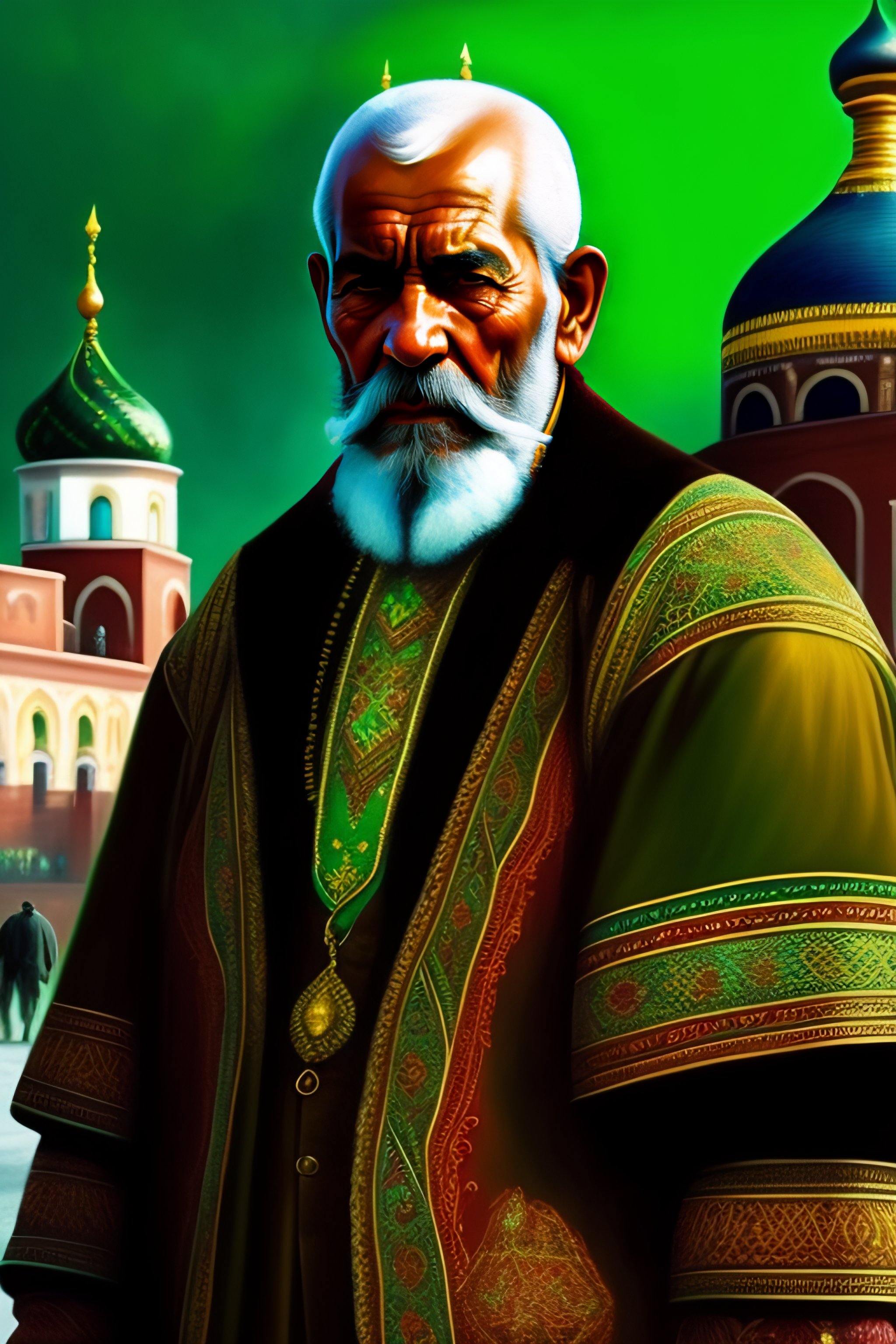Lexica - Tatar old man in tubeteika, narrow face, strong high skulls ...