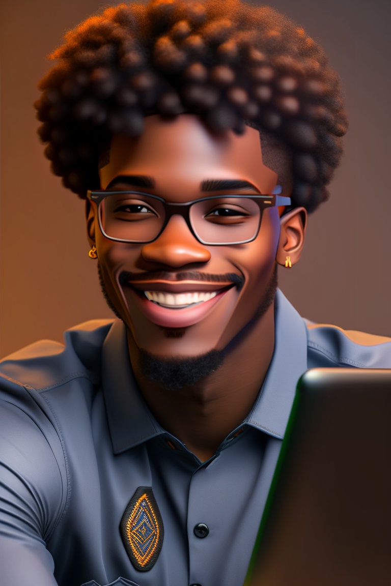 Lexica - I want a picture of a black Afro-African web developer without ...