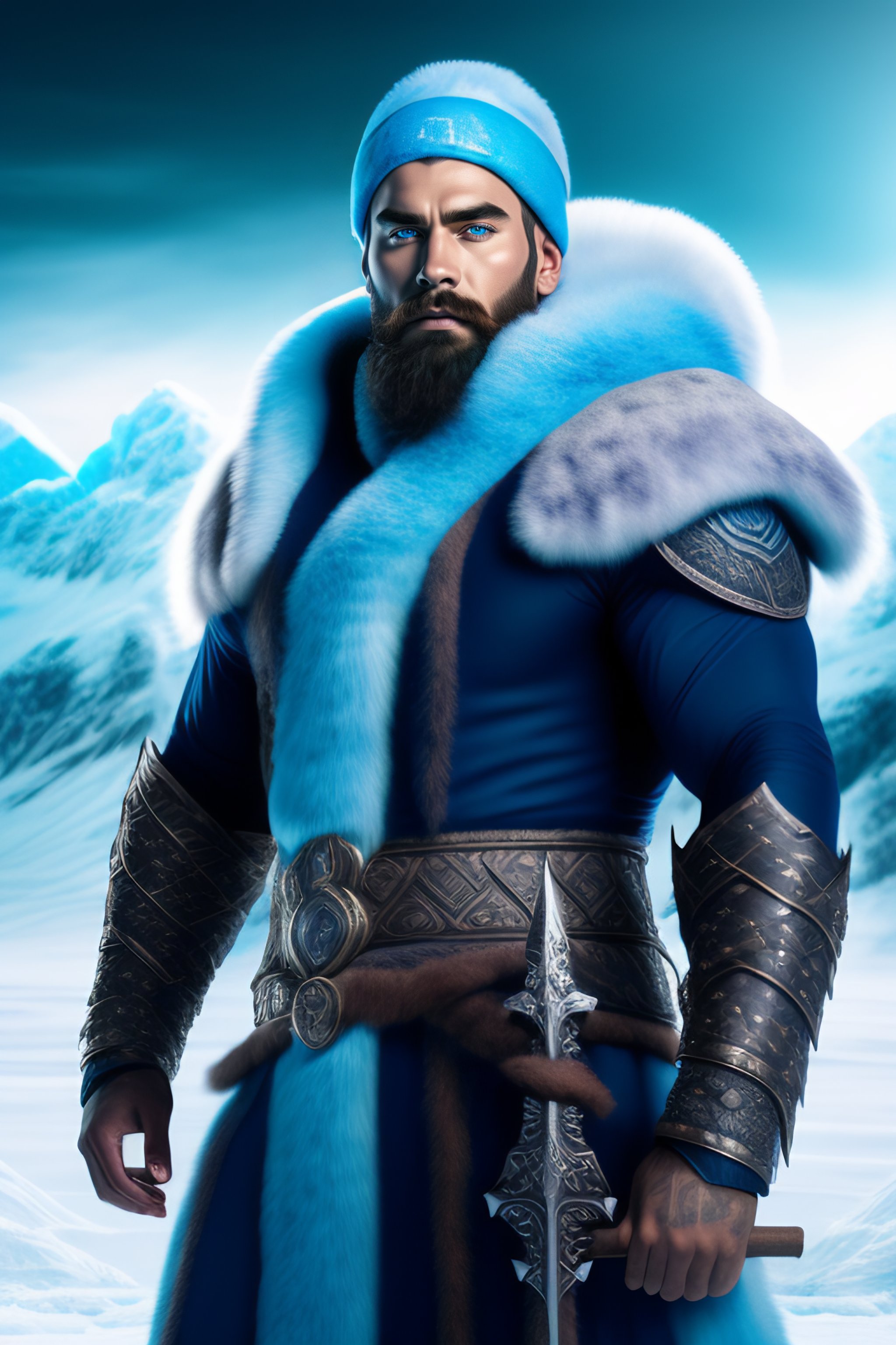 Lexica - Frost giant rune tribal head tattoos, ice blue beard, wearing ...