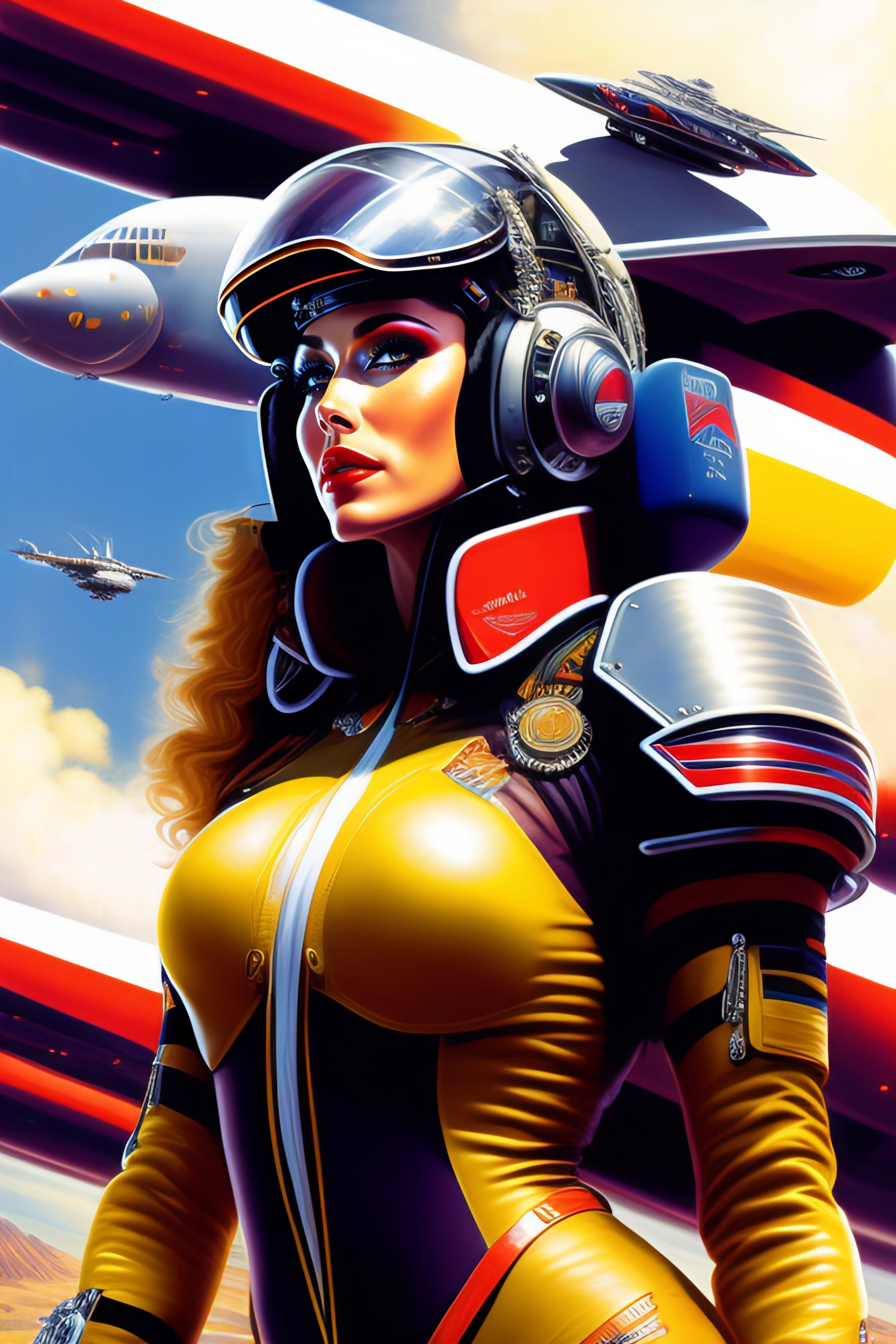 Lexica - Madonna cyborg pilot wired to commands, detailed maximalist ...
