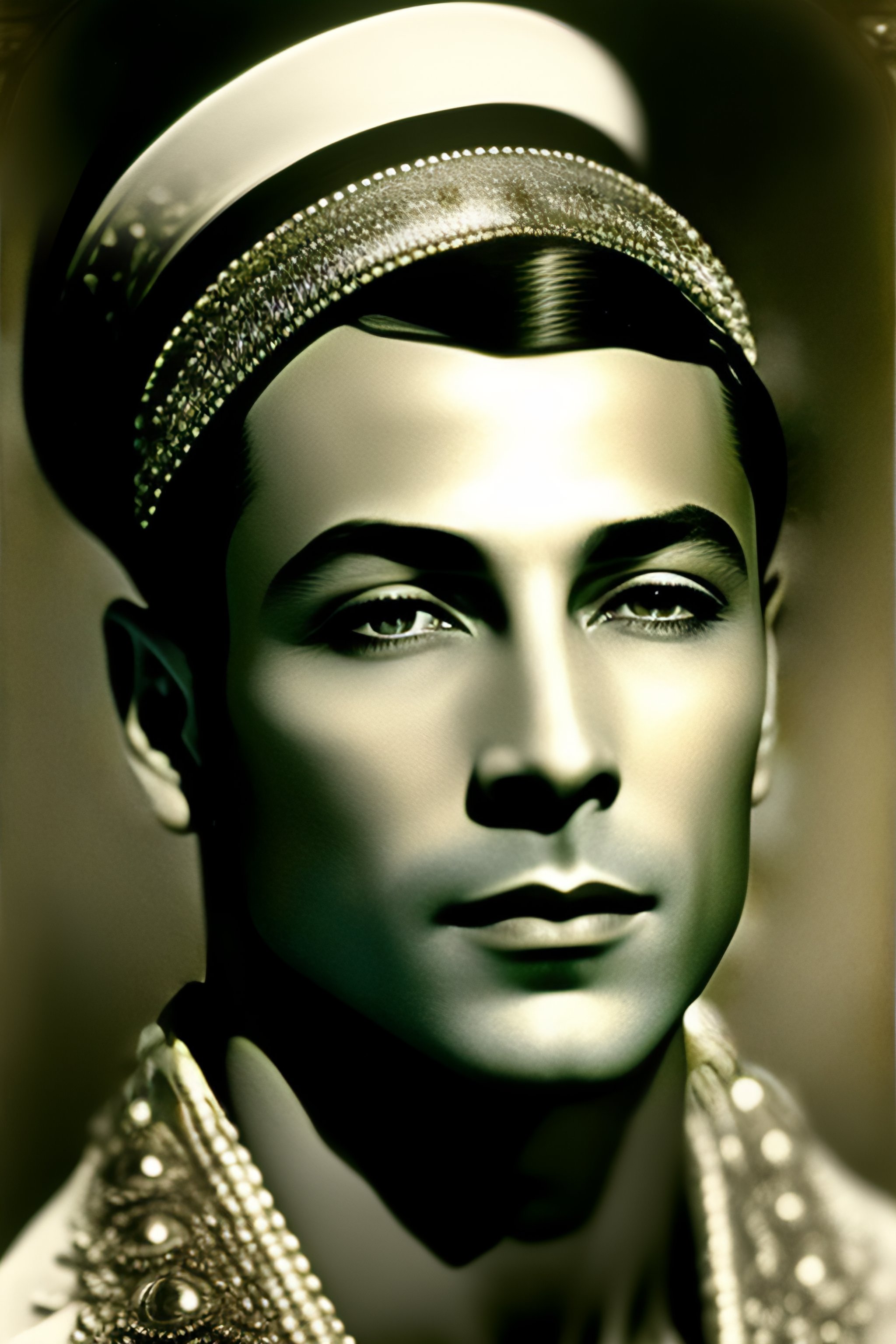Lexica - Portrait of Rudolph Valentino as Venus as a man