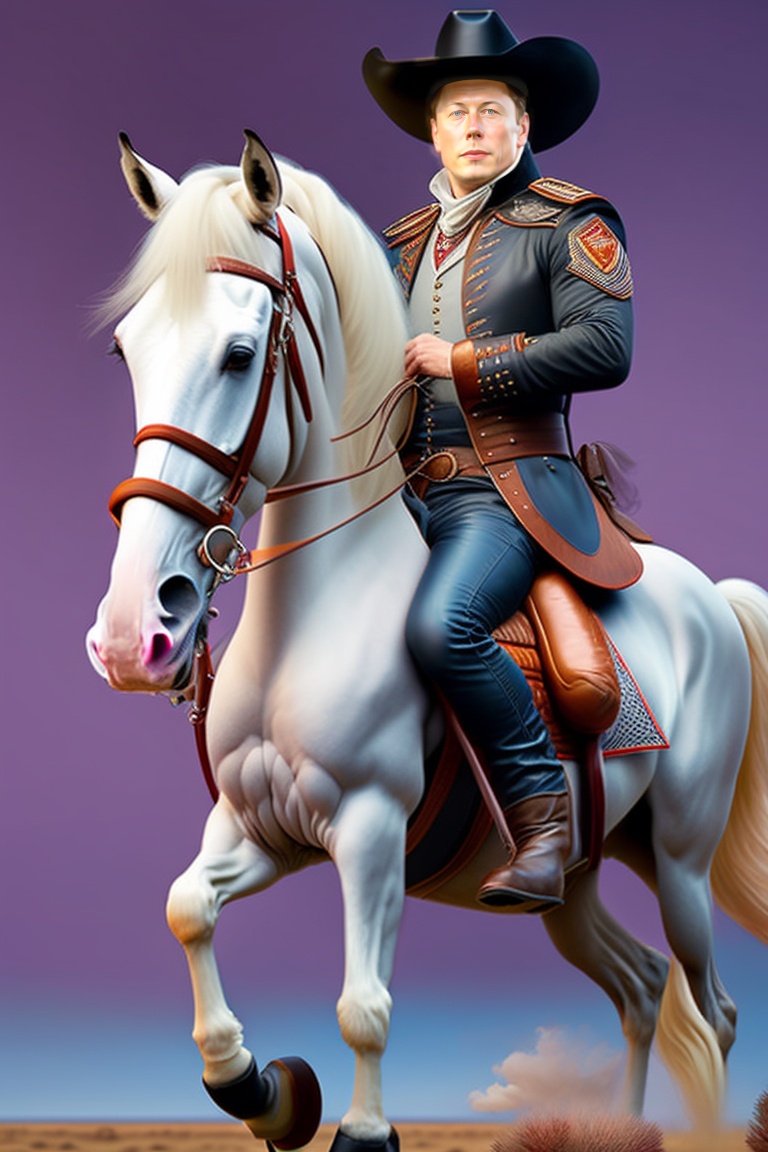 Lexica - Elon musk is a cowboy sitting on a horse ultra realstic ...