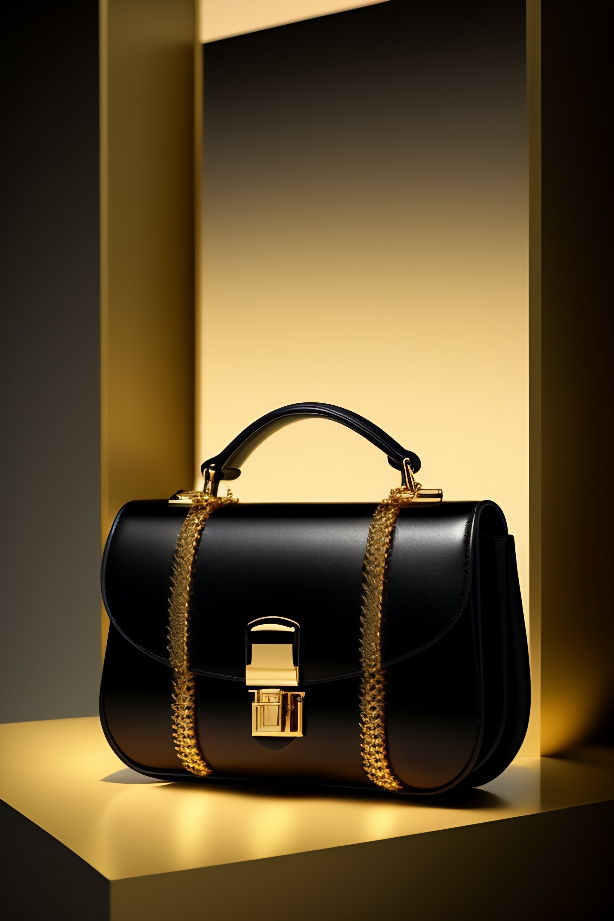 Lexica - Handbags in 8k in two color black and gold hyper realistic ...
