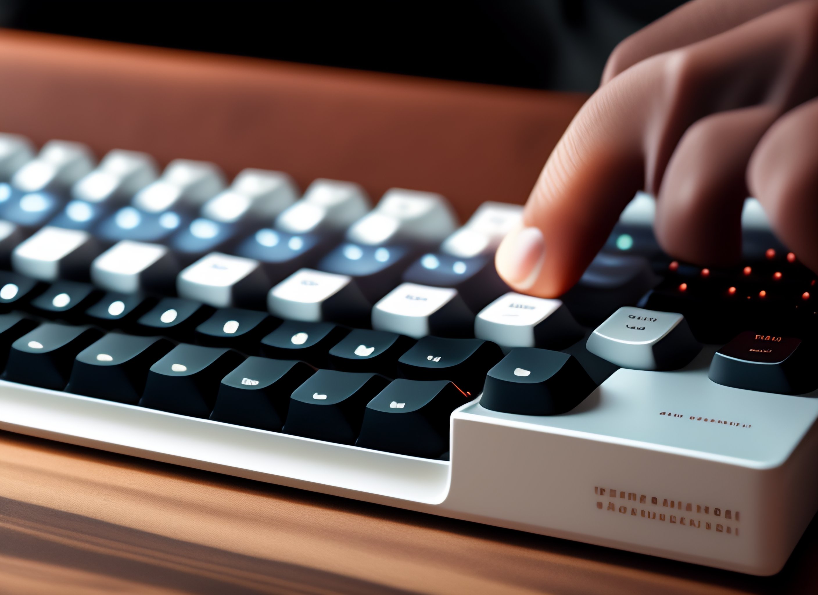 Lexica - Hands on braille keyboard, intrincate details