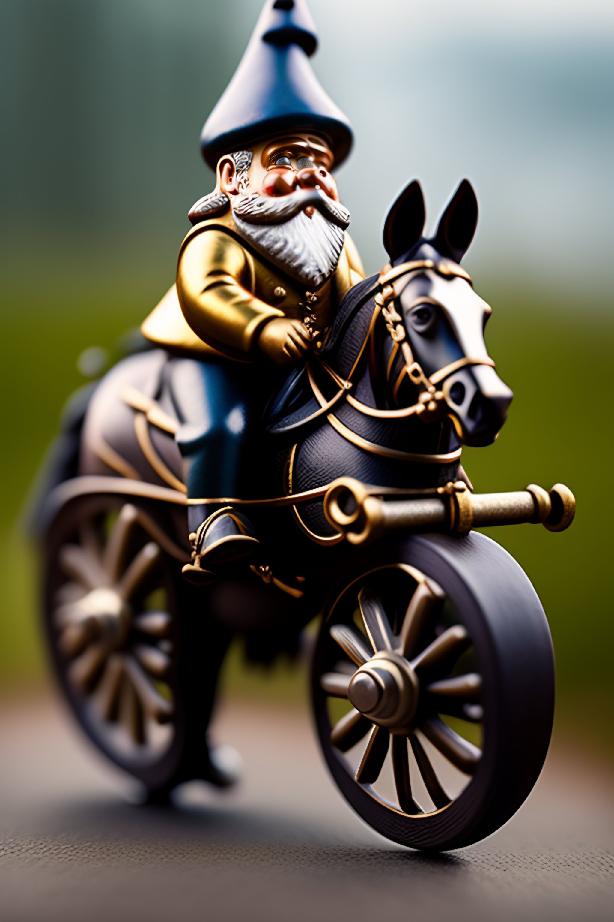 Lexica - Mechanical clockwork gnome riding a tin horse