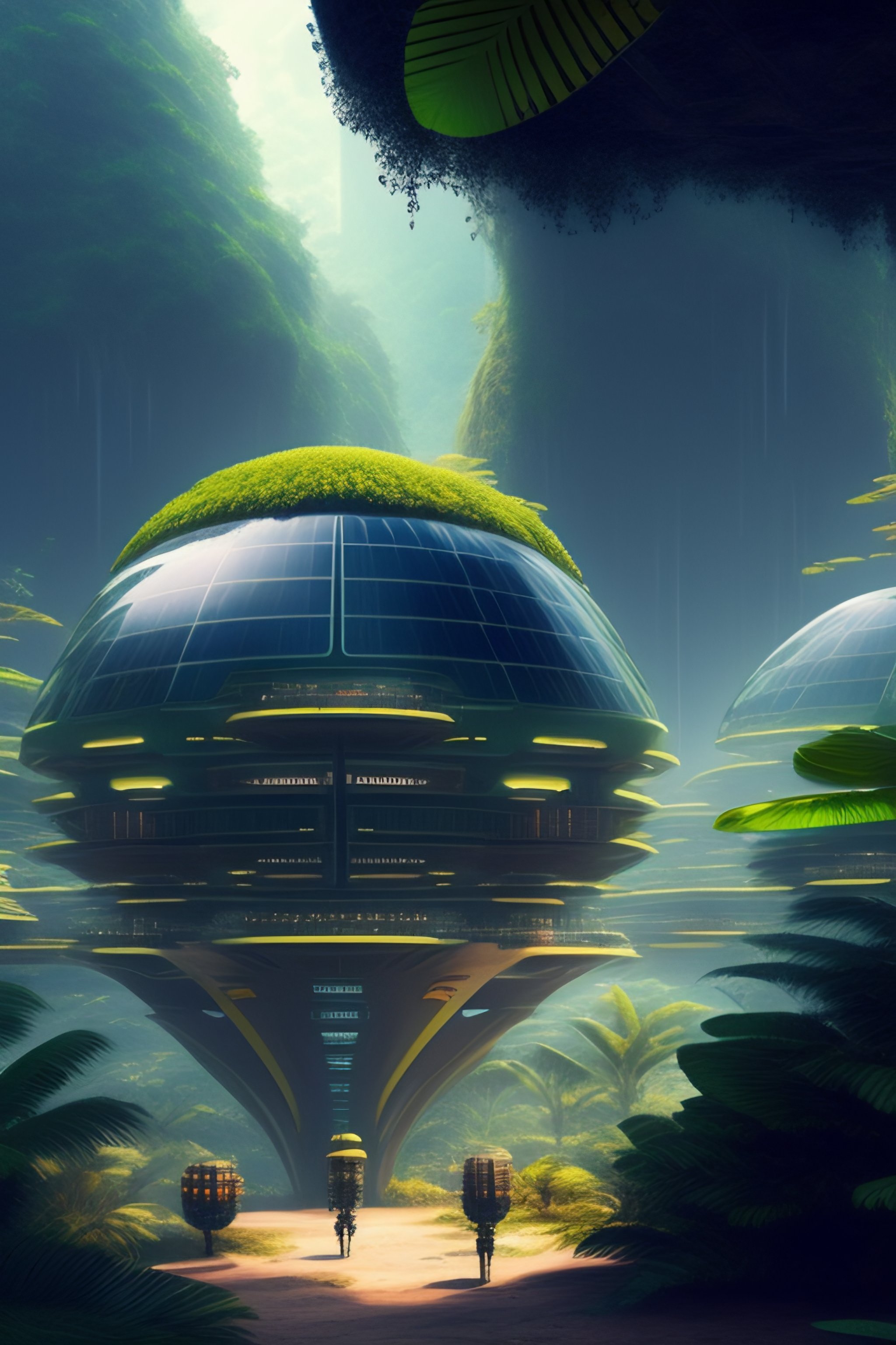 Lexica - A high tech solarpunk utopia in the Amazon rainforest