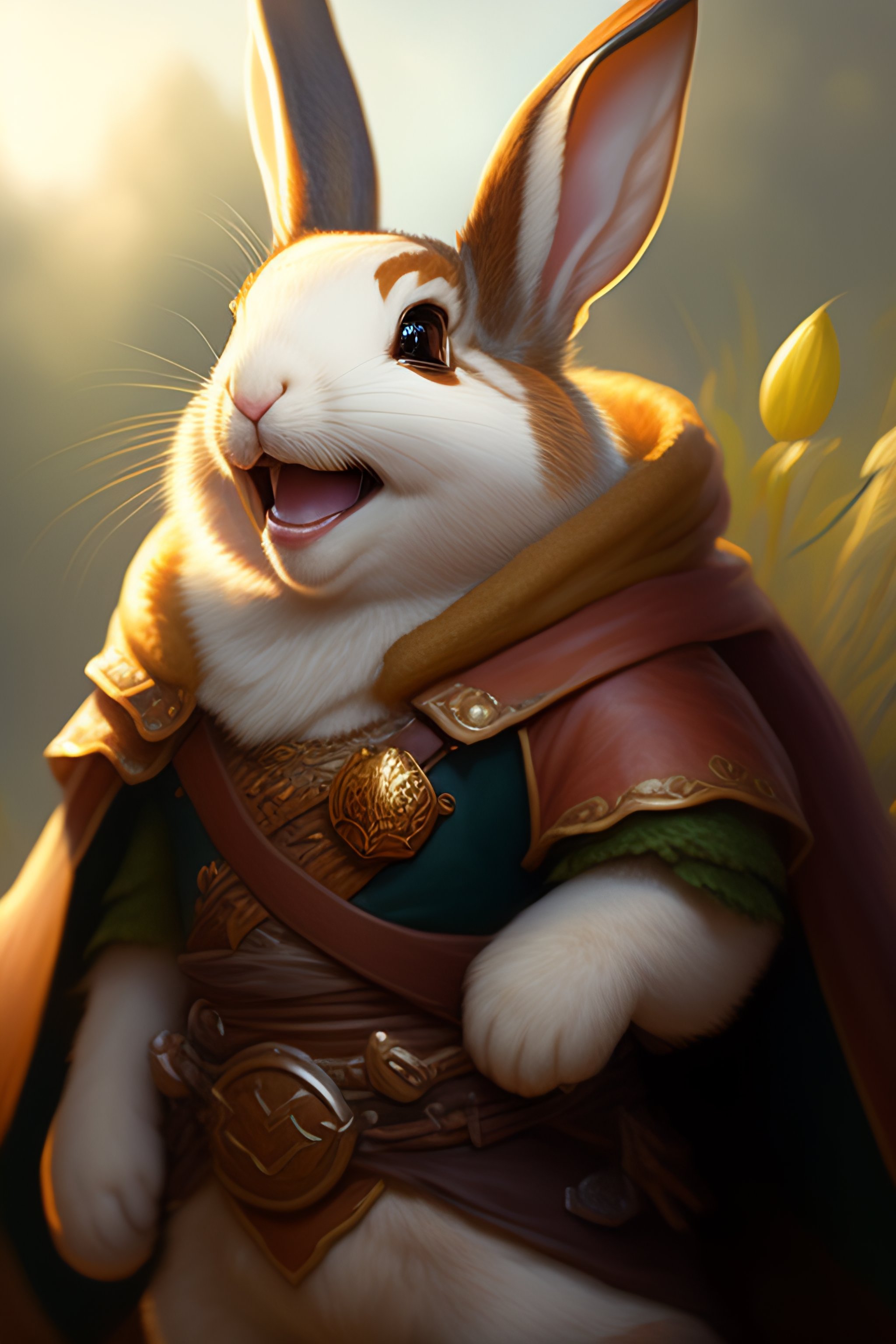 Lexica - A detailed portrait of laughing rabbit giving thumbs up ...