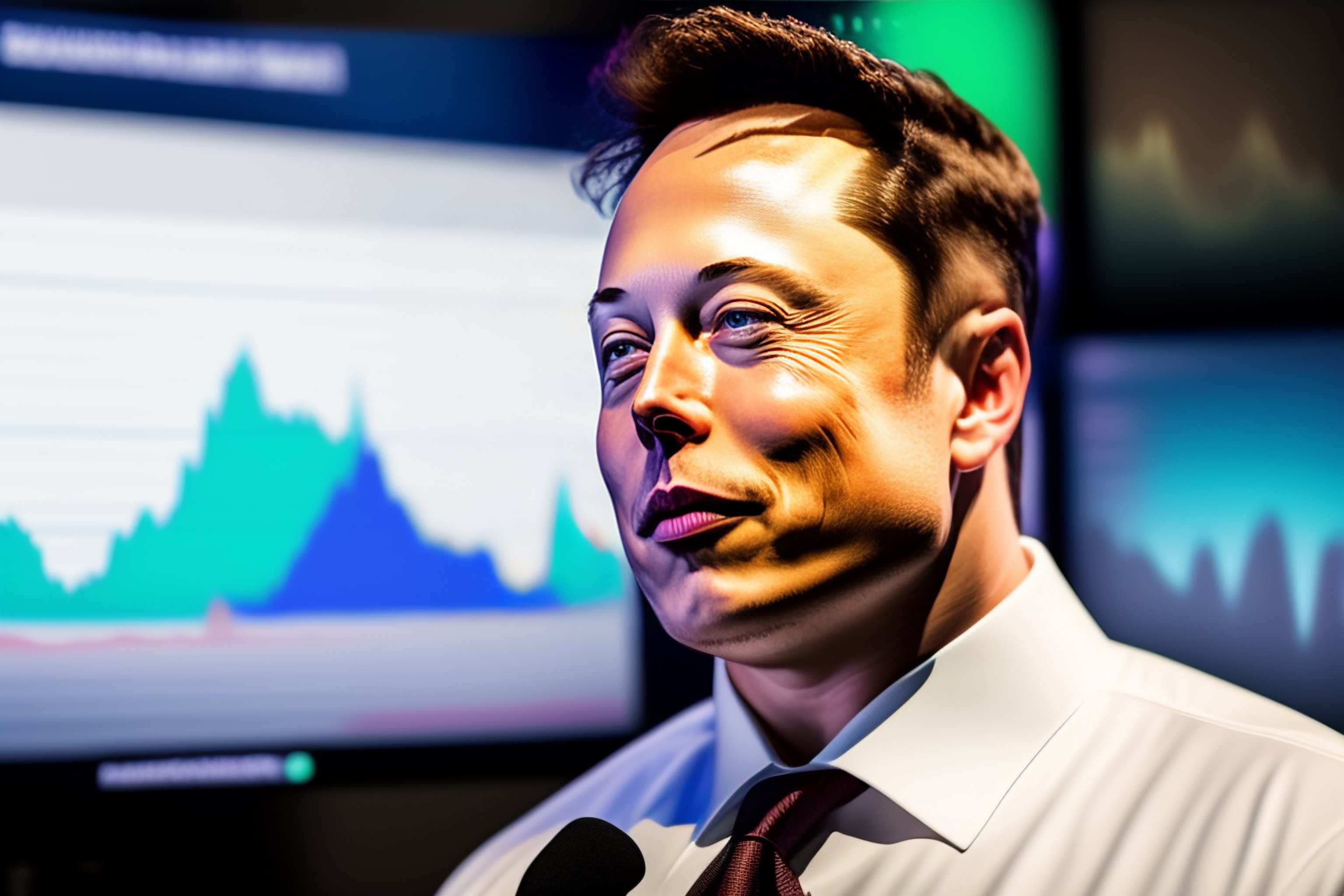 Lexica - Elon Musk watching tesla stock chart on whiteboard collapse ...