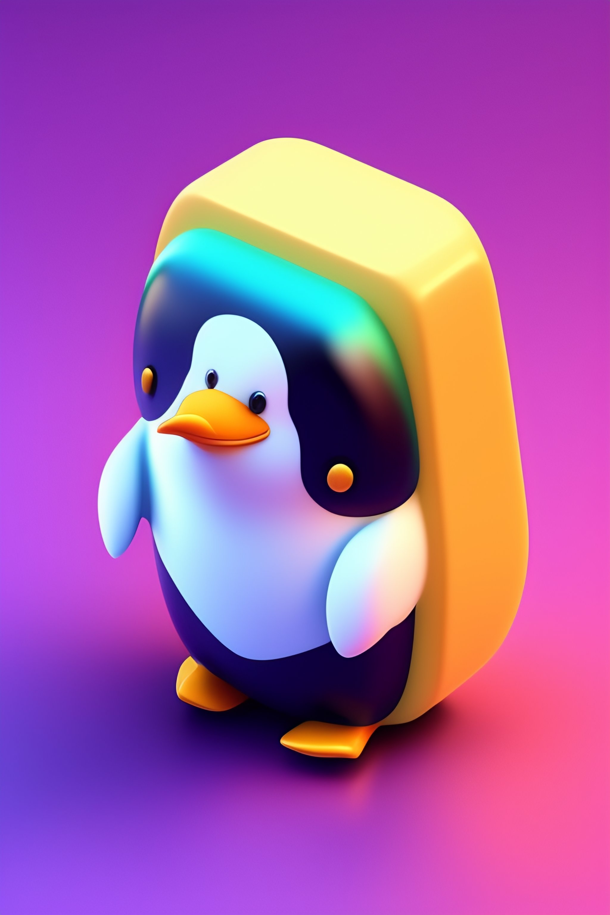 Lexica - Cute isometric penguin, 3d art, pastel colors, soft lighting ...