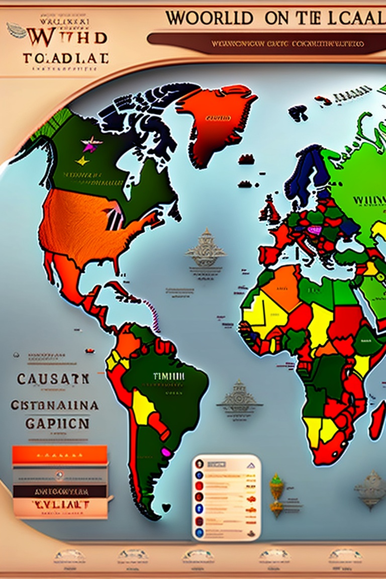Lexica - Political map of world with ,title, direction, map projection ...