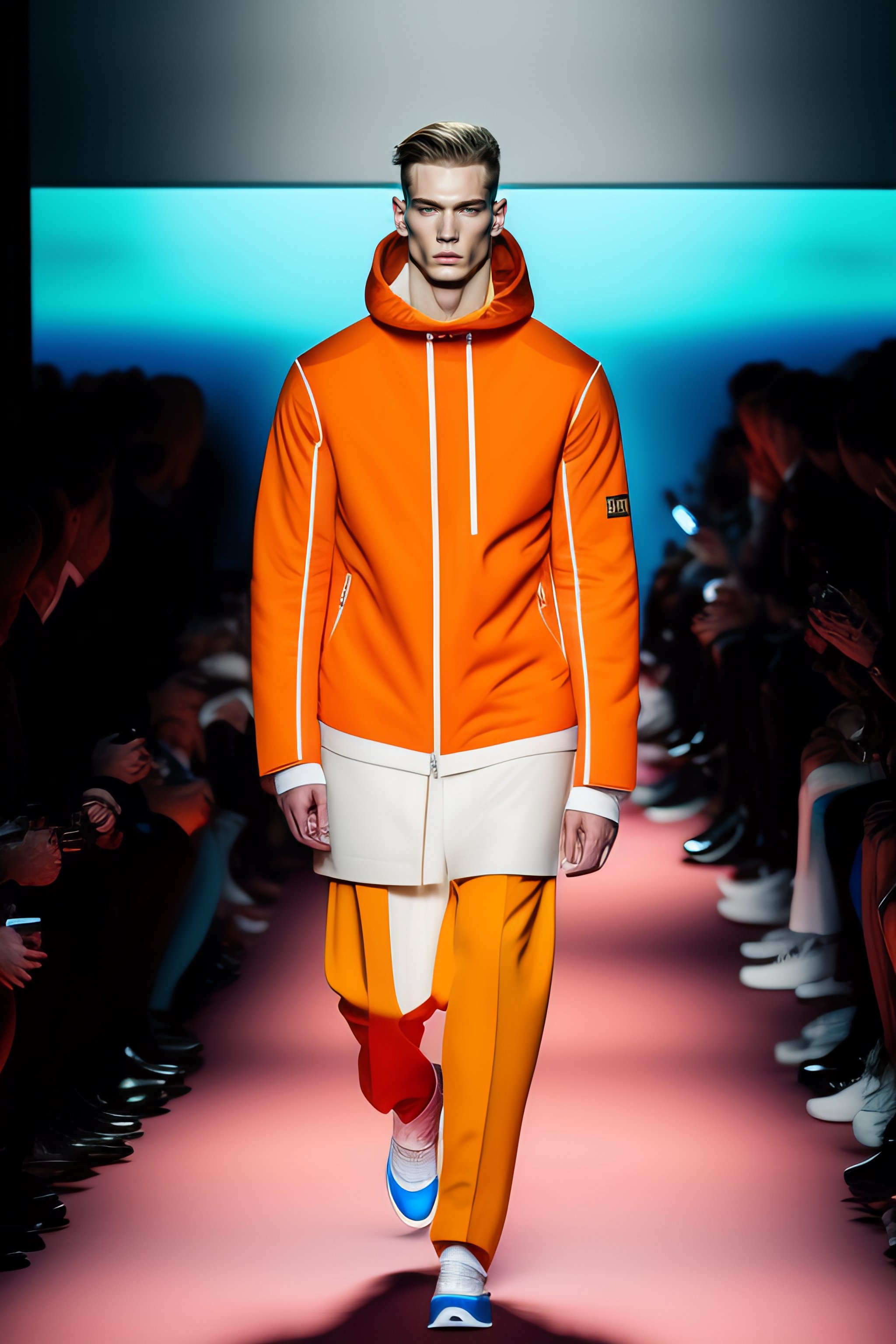 Lexica - Male model walking dow the catwalk, fashion, louis vuitton ...