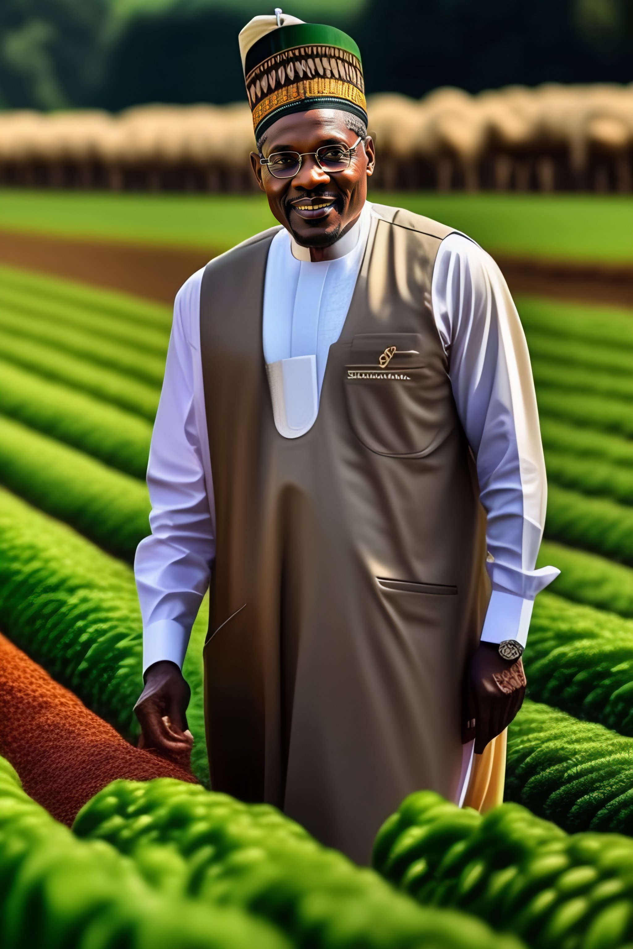 Lexica - Create president Muhammad Buhari in the farm