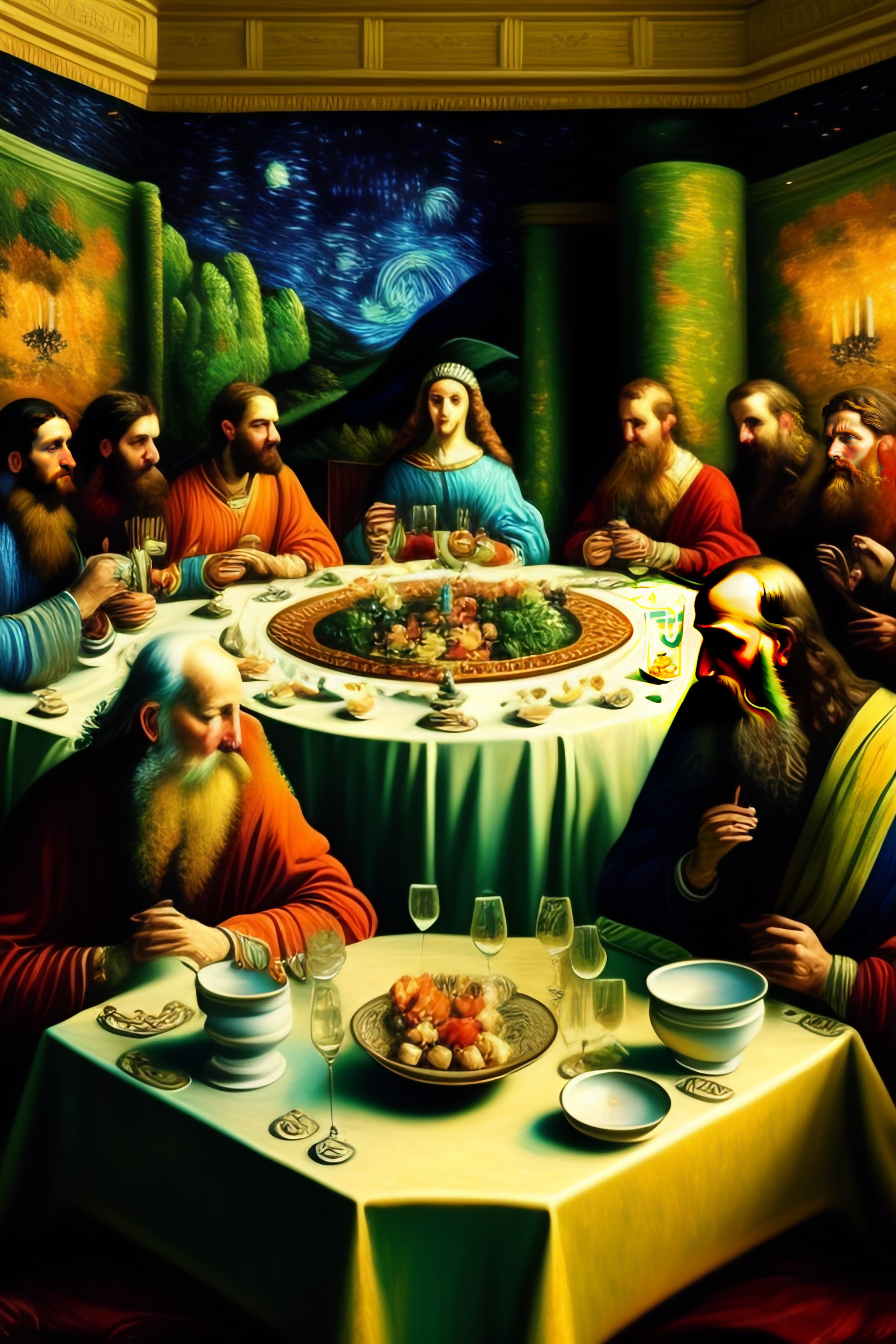 Lexica - Last supper, resplendent paint, intricately detailed ...