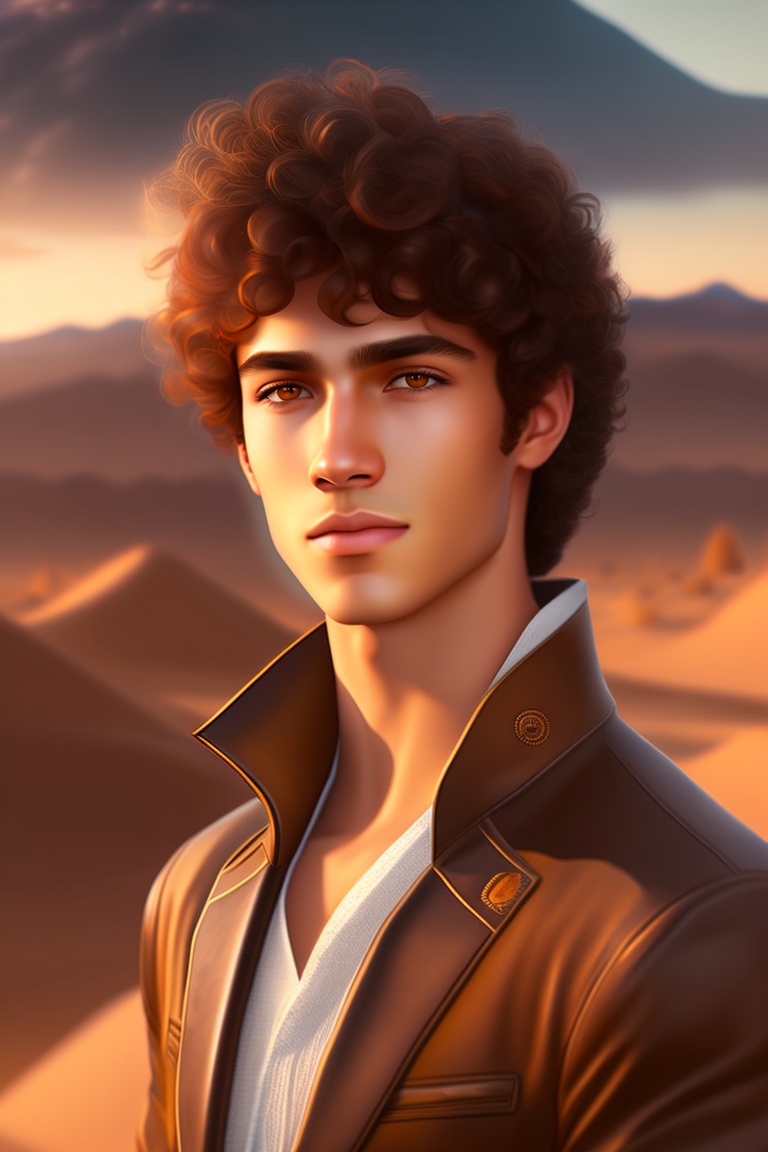 Lexica - Portrait, Young man, tan skin, brown eyes, short hair, brown ...