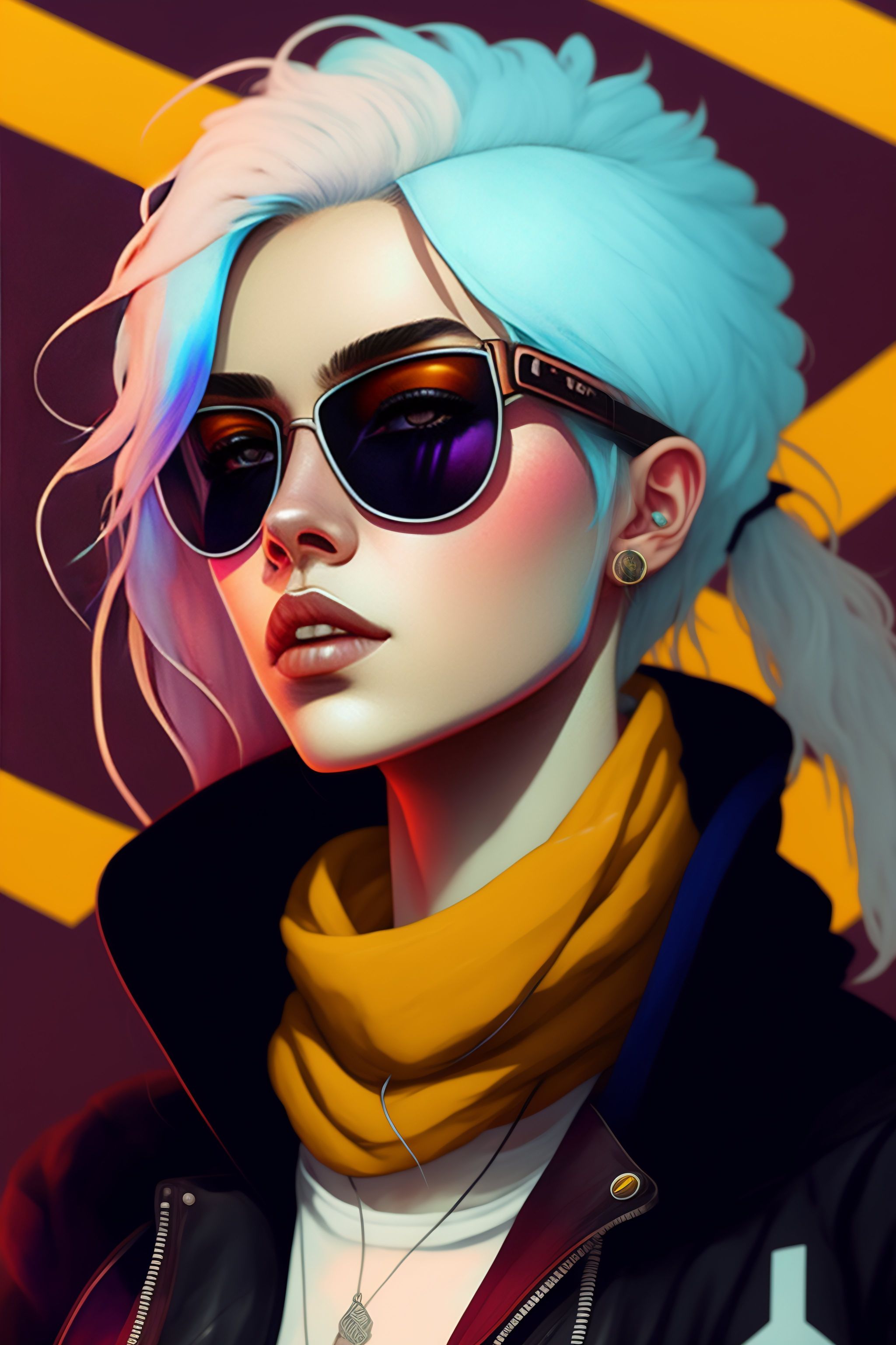 Lexica - Highly detailed portrait of a sewer emo punk lady student ...