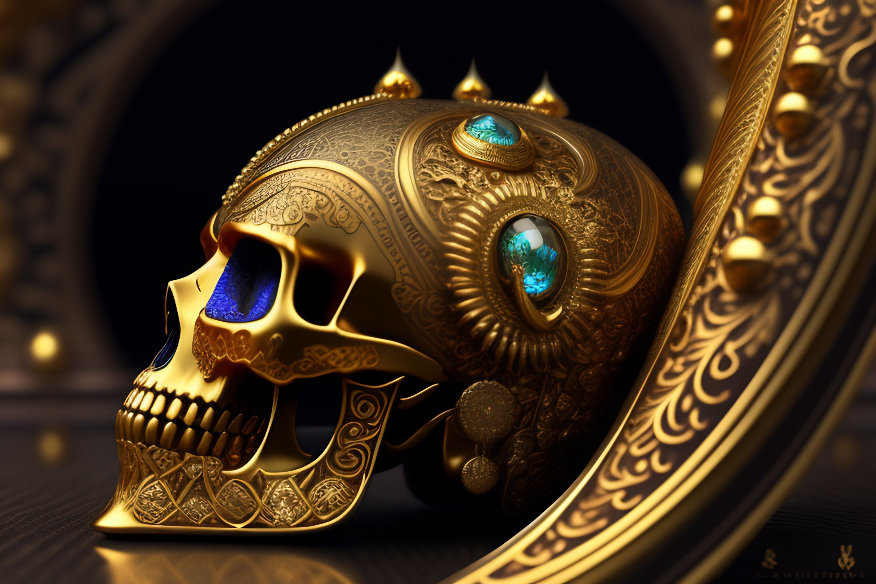 Lexica - A beautiful esoteric style rendition of one skull with armor ...