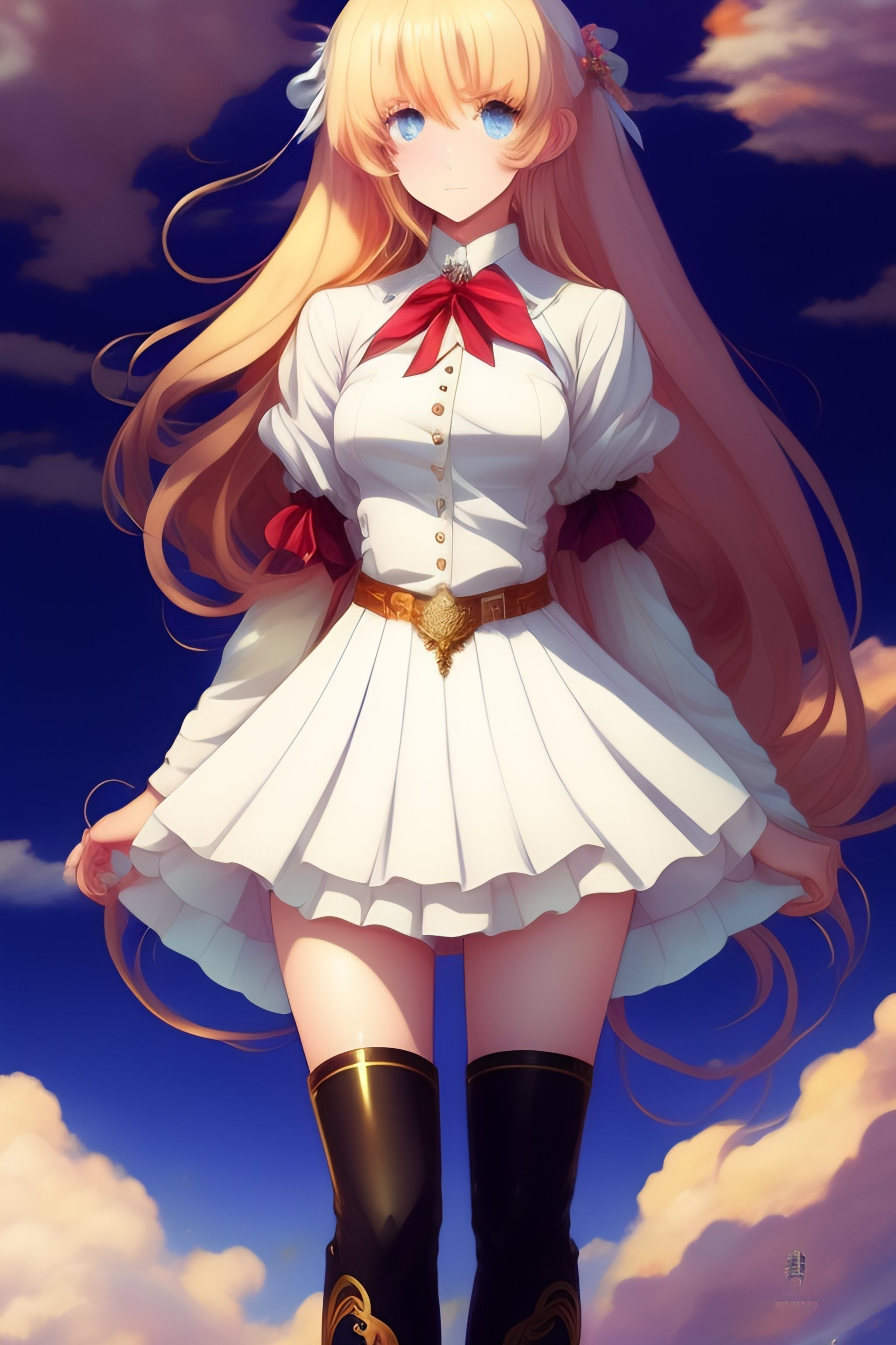Lexica - FGO anime girl Blond, long hair, blue eyes and a pretty smile ...