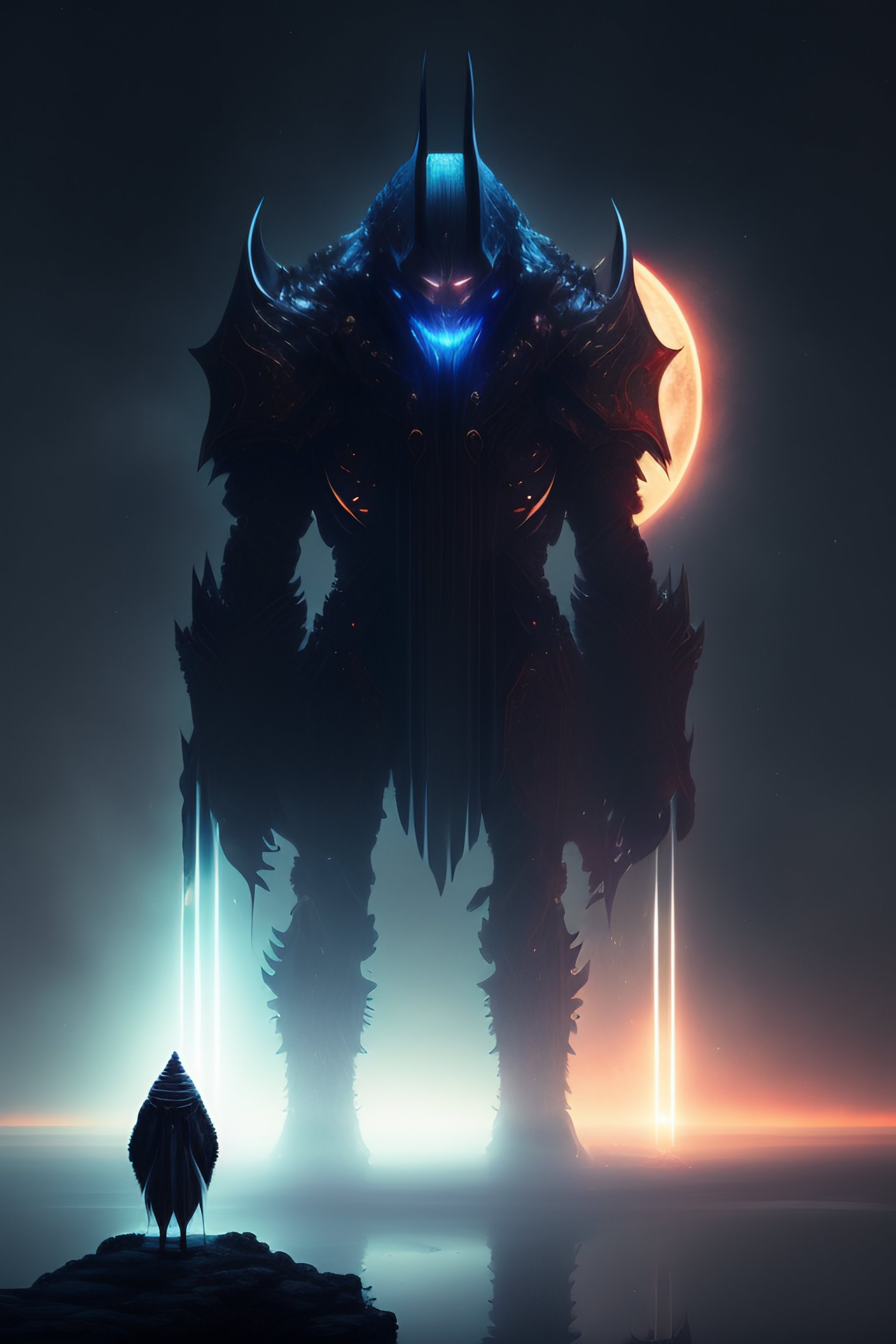 Lexica - Night humanoid demon intelligent, realistic, sad, old ...