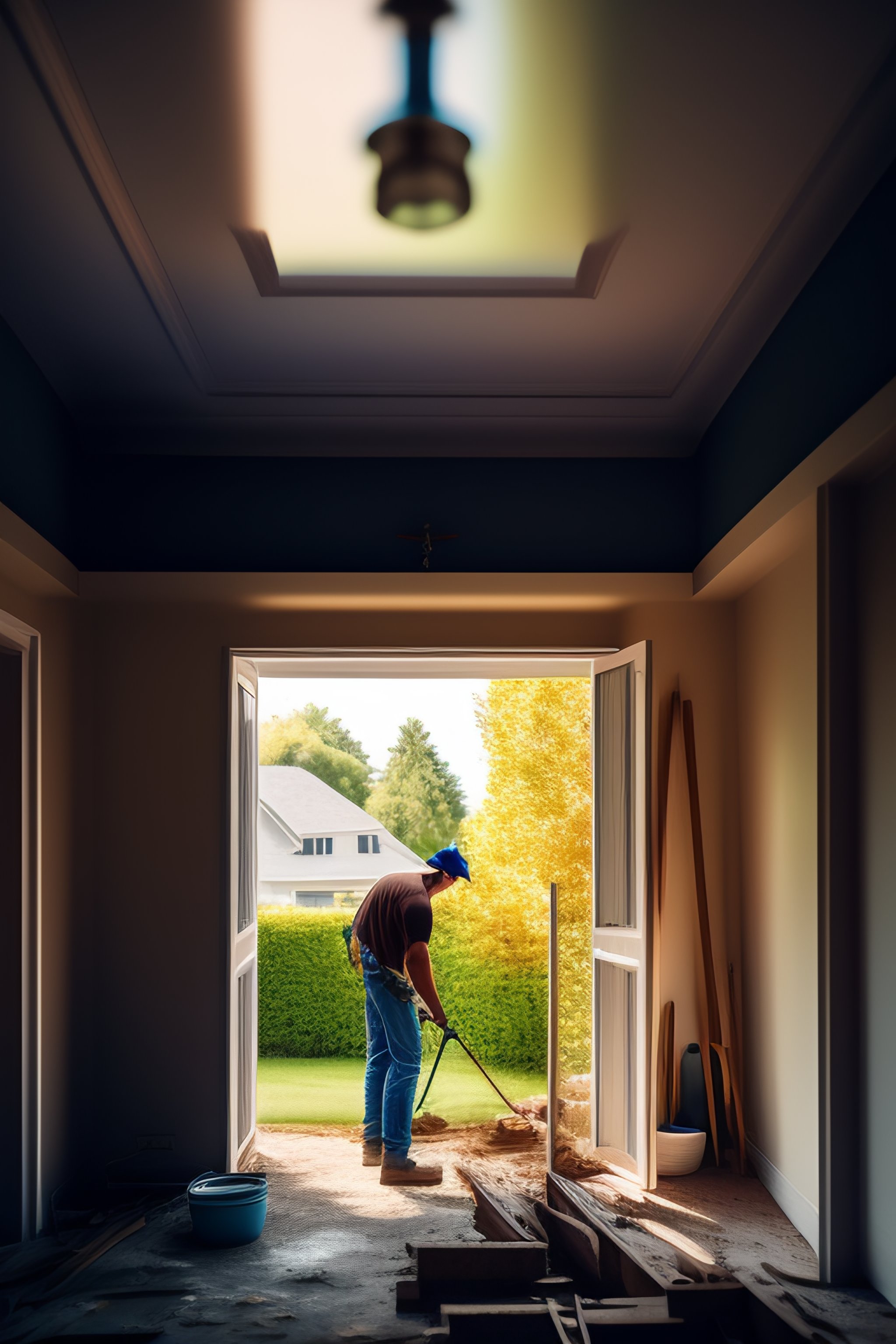 Lexica - Portrait of a man remodeling a house