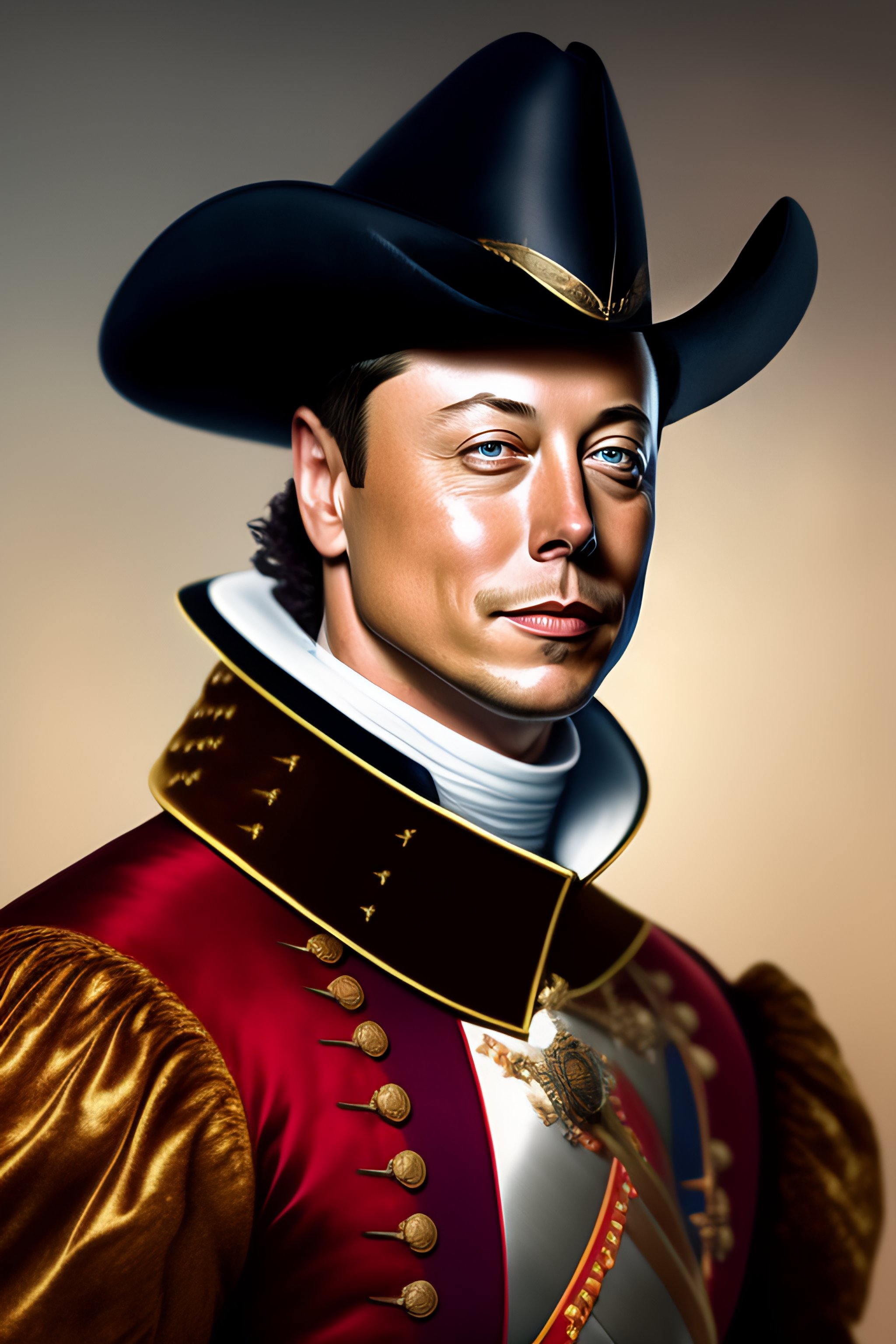 Lexica - Digital painting of elon musk wearing a musketeer costume and ...