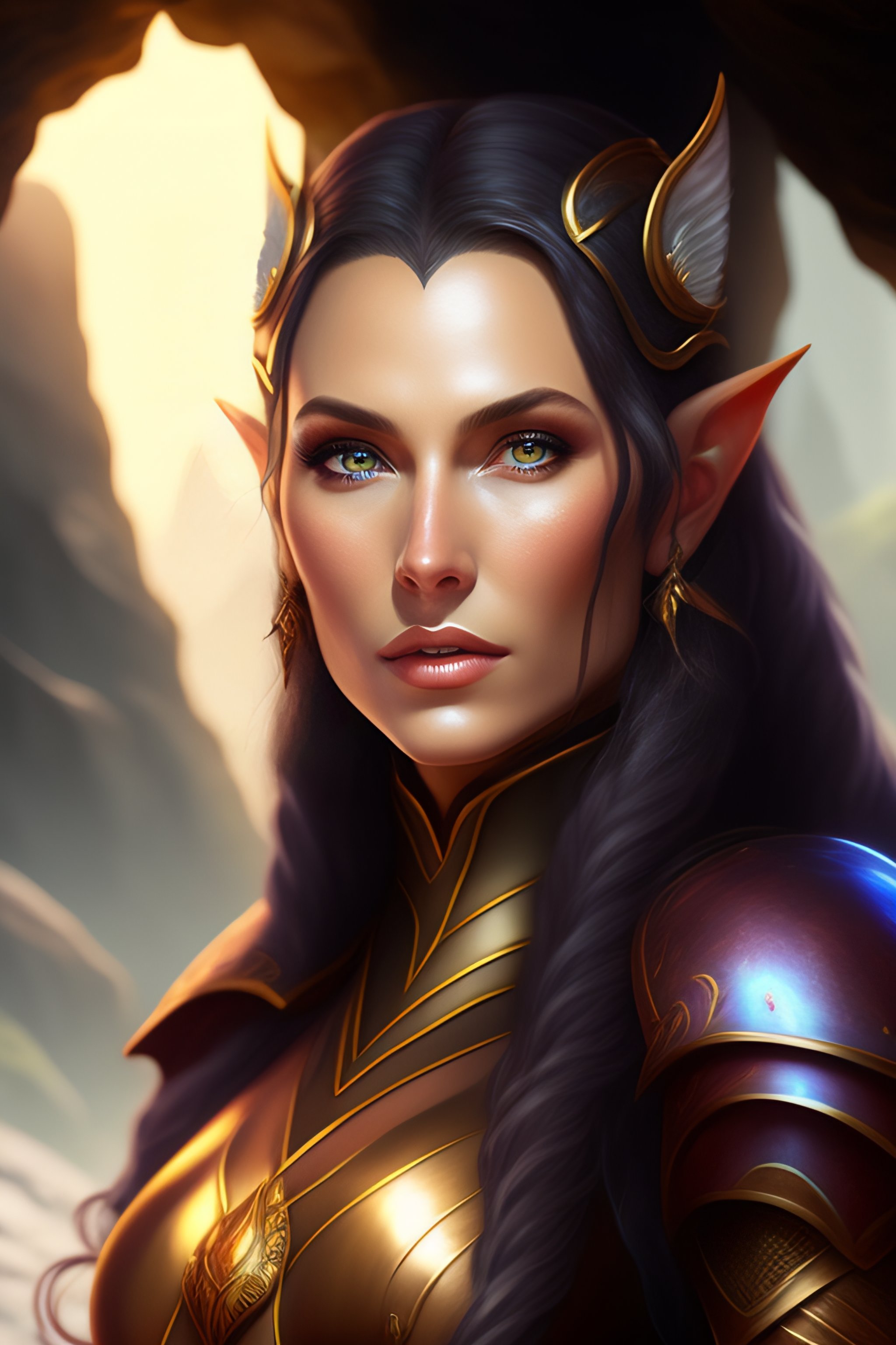 Lexica - Elon Musk as an elf warrior in a mysterious cave, highly ...