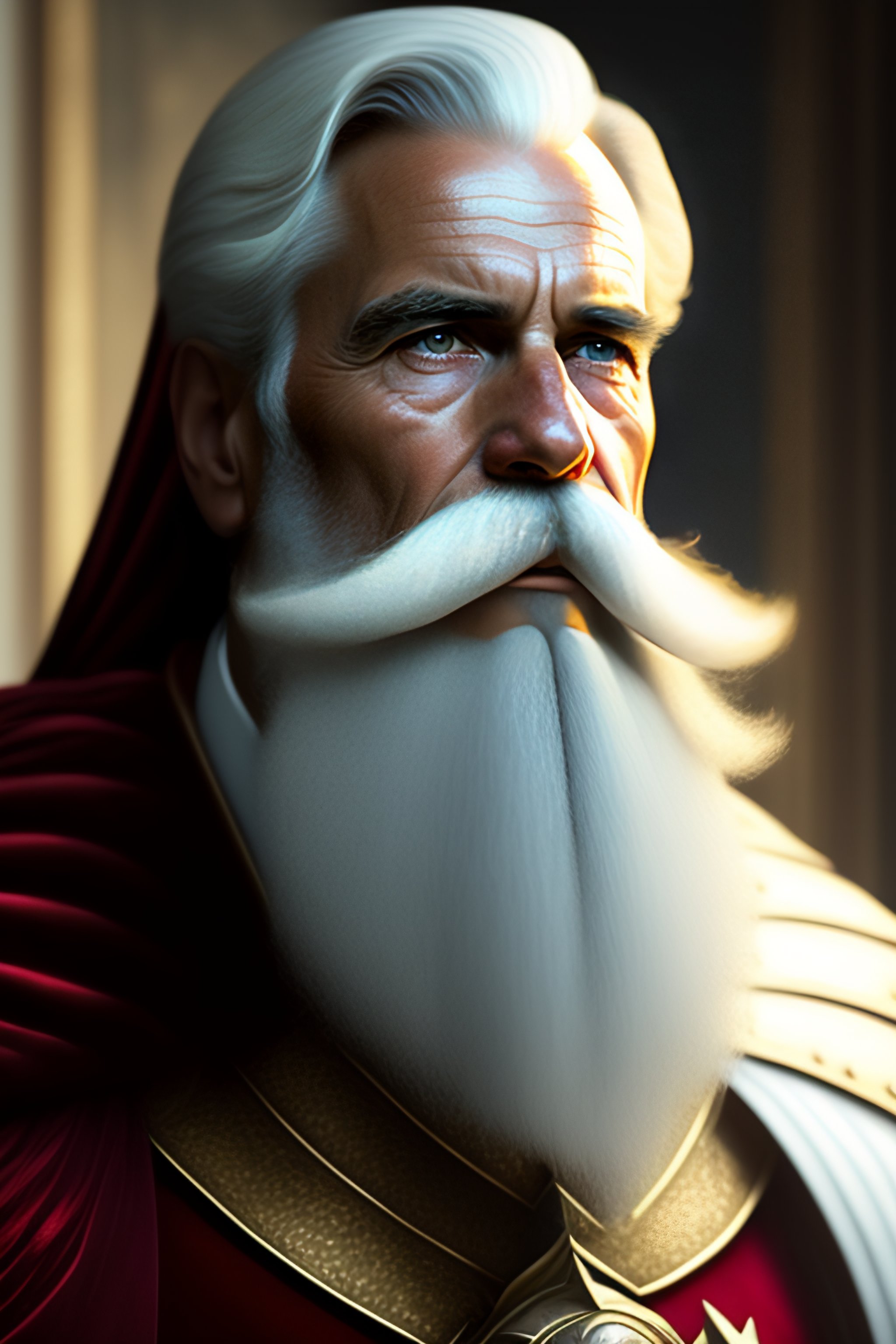 Lexica - An old knight with a big white mustache