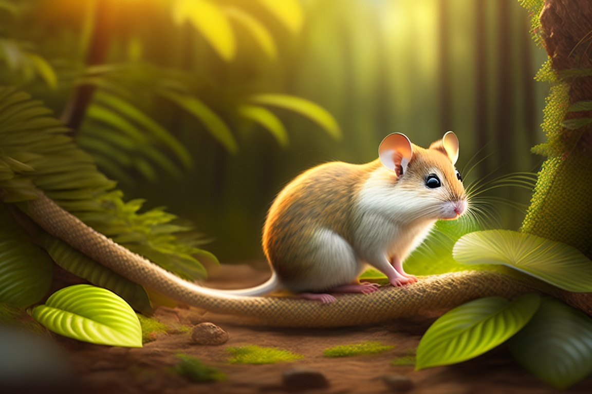 Lexica - Mouse cutting rope in jungle, 8k