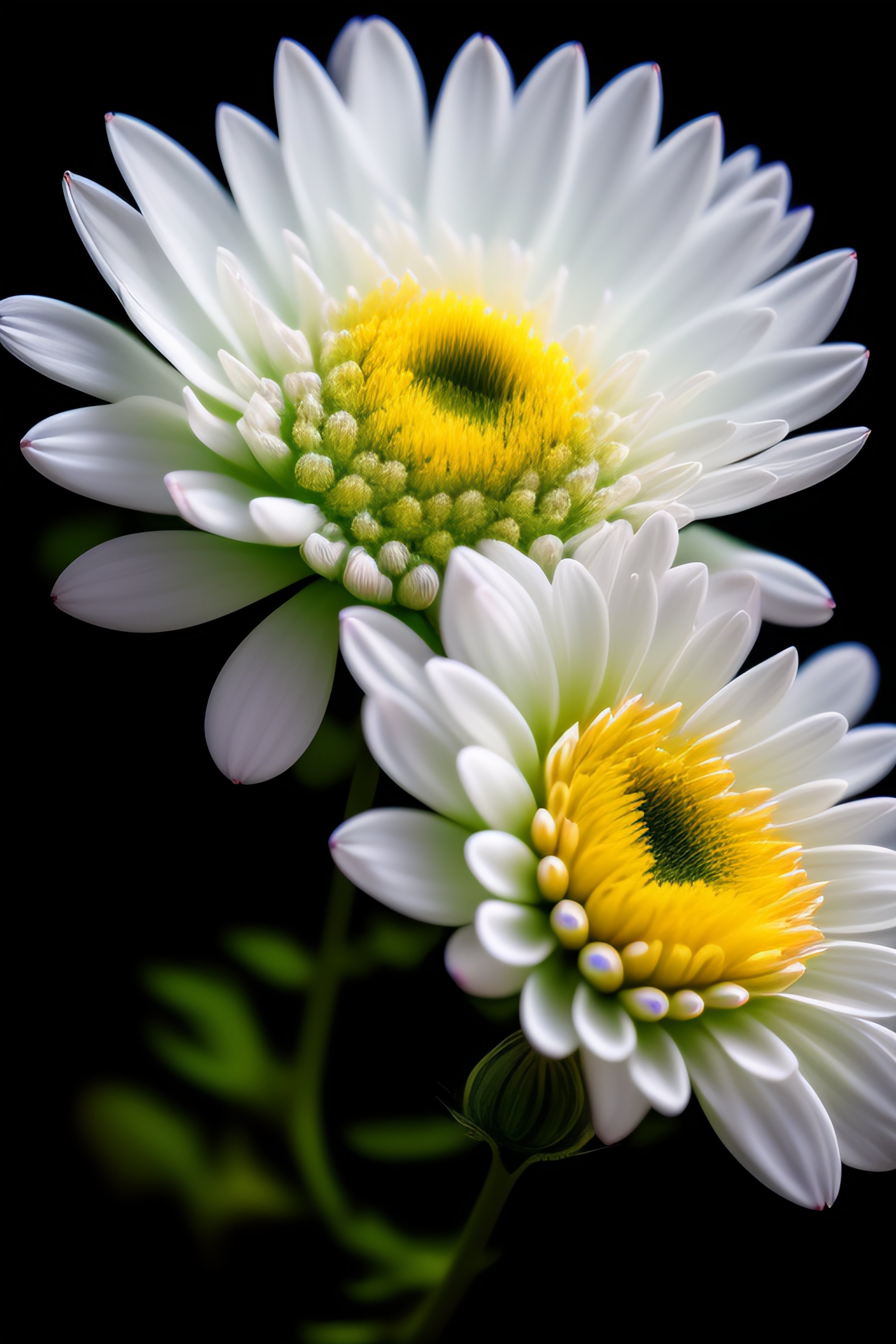 Lexica - A single flower, black background, photograph, white ...