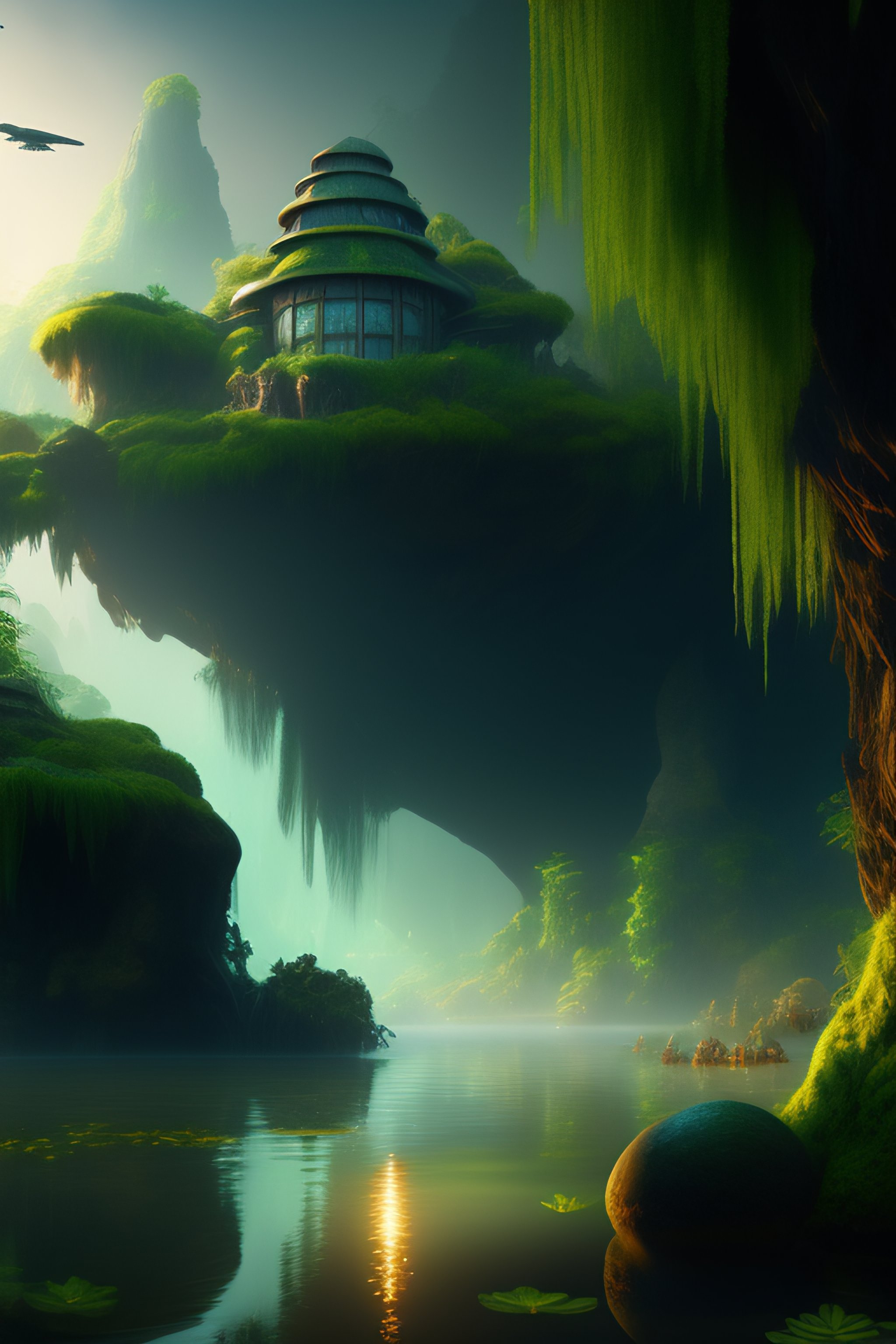 Lexica - A realistic background detailed of Dagobah, yoda's house ...