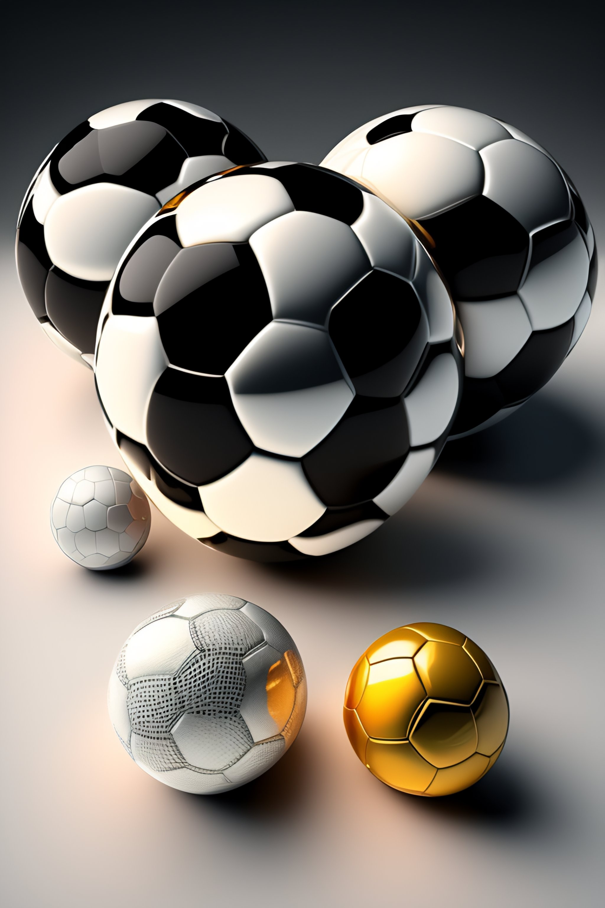 Lexica - Two soccer balls on a white background