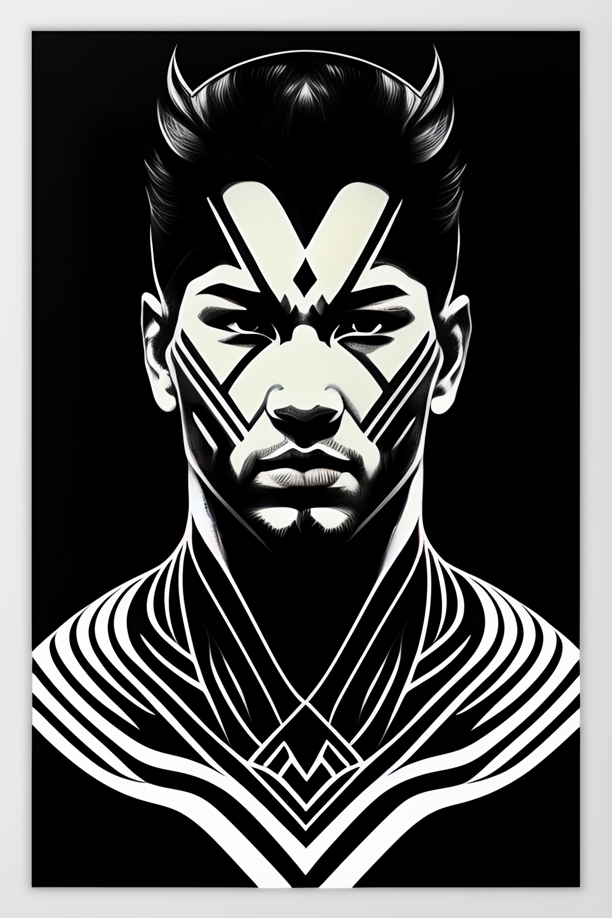 Lexica - Symmetry, one ronin male head and only facing front, glare ...
