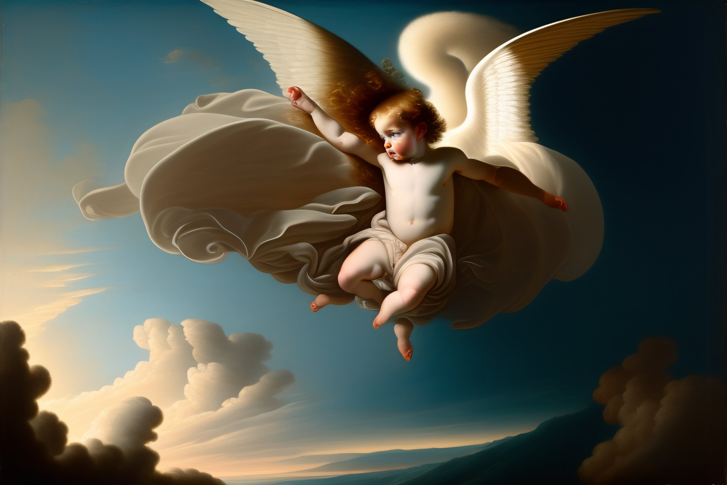 Lexica - Renaissance masterpiece of an angel falling on their back in ...