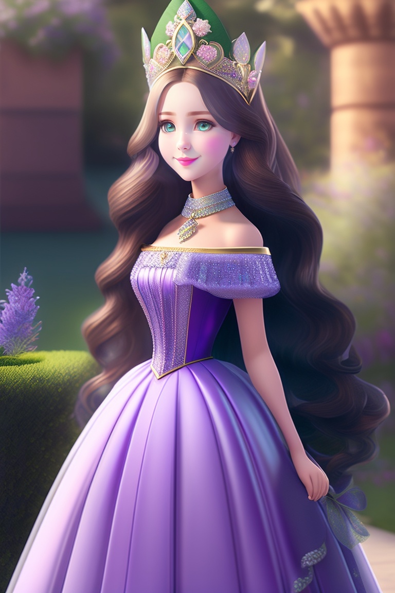 Lexica - A beautiful princess strolling along the castle's garden, with ...