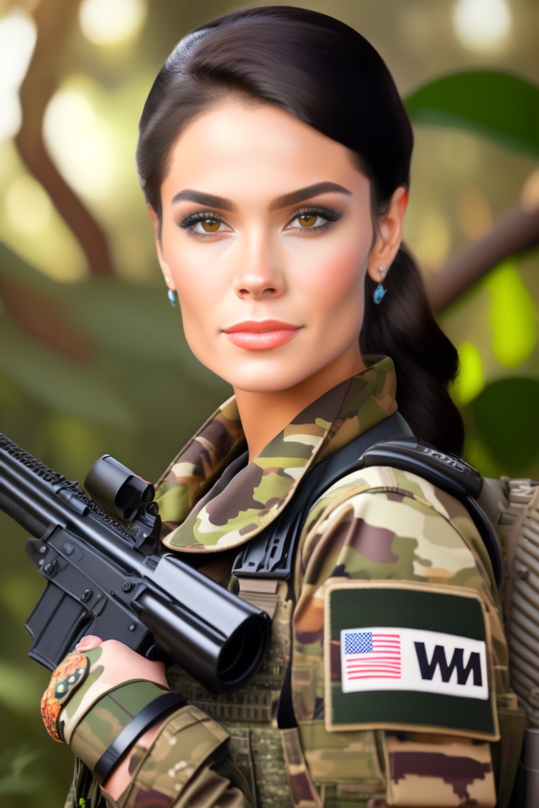 Lexica - Private Janet Atkins: Pretty girl soldier in a combat pose ...